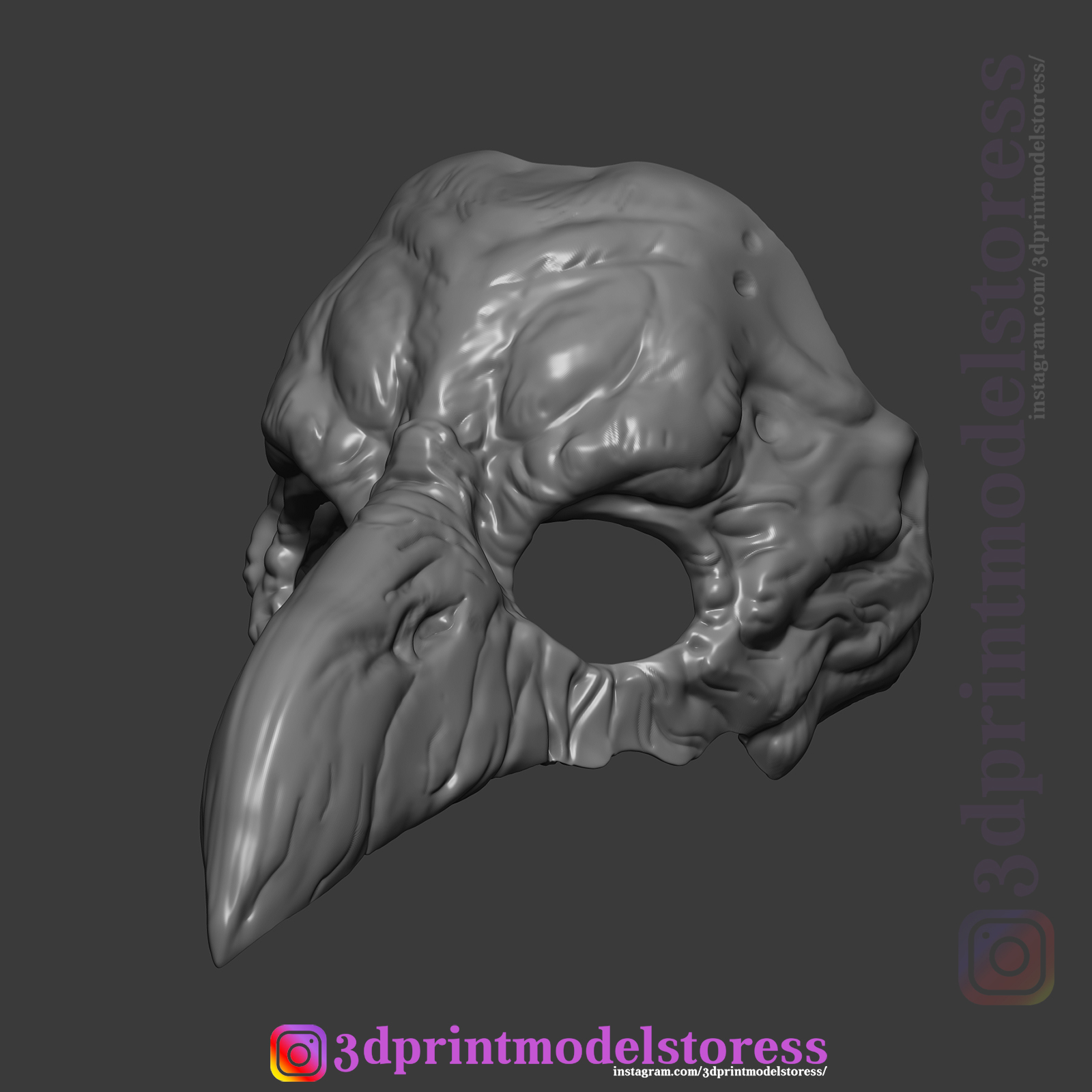 3D file Raven Skull Mask Costume Cosplay Halloween Helmet 🐦 ・3D print ...