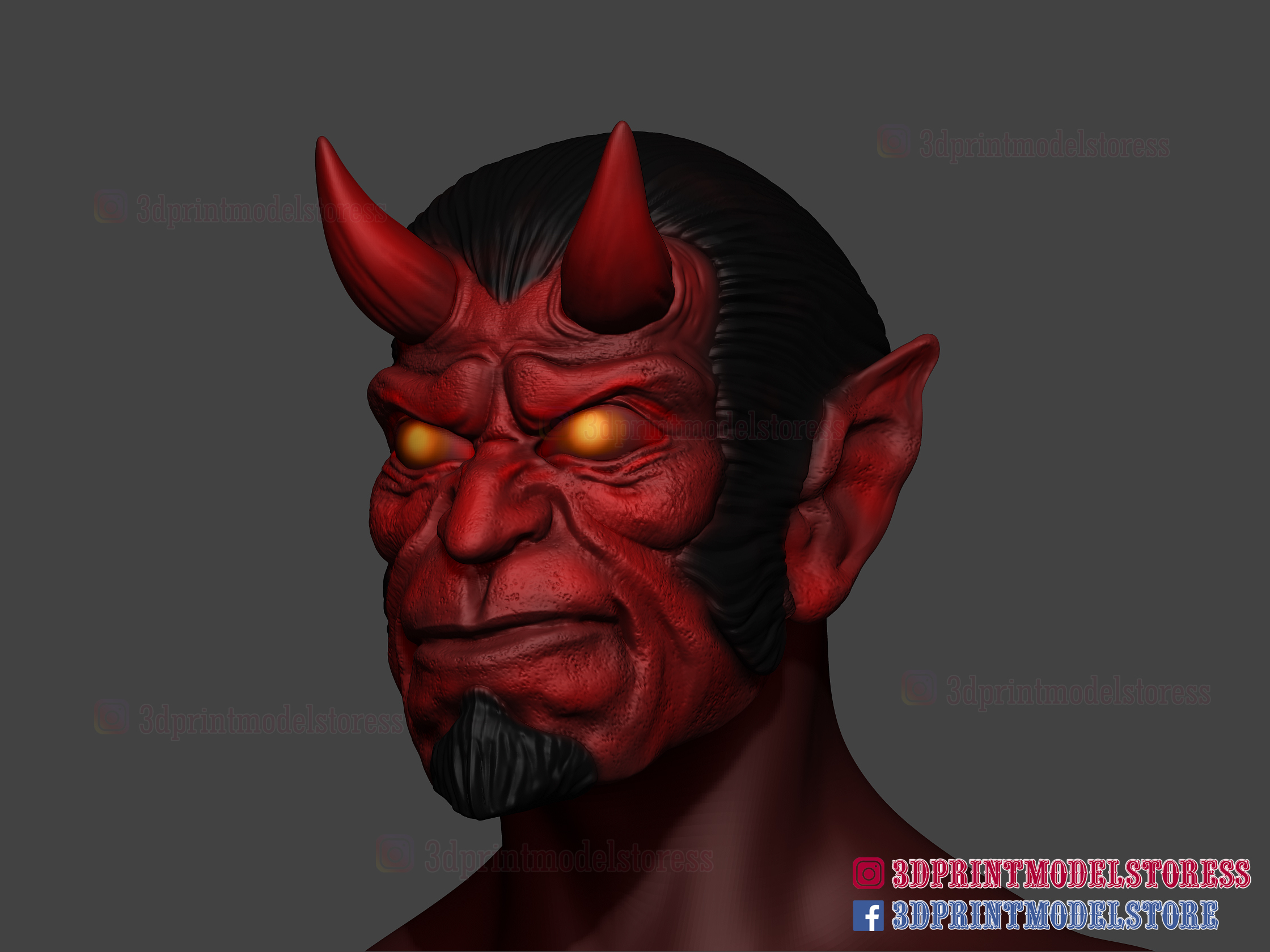 🎃 Hellboy Mask Cosplay Halloween Full Face Helmet 3D print model・ 3D ...