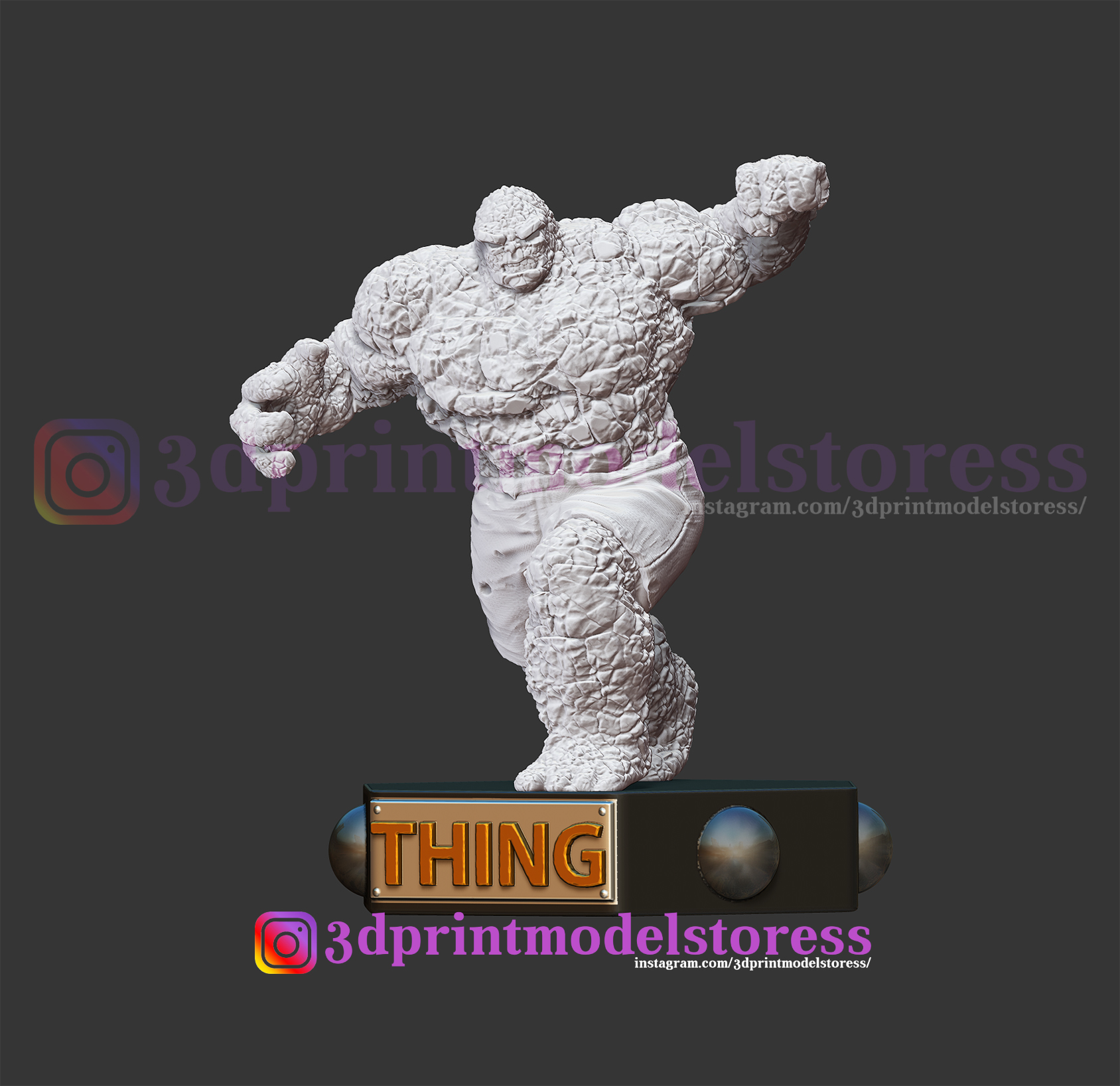 📁 Marvel Thing Fantastic Four - Statue 3D Printable STL File・ STL File ...
