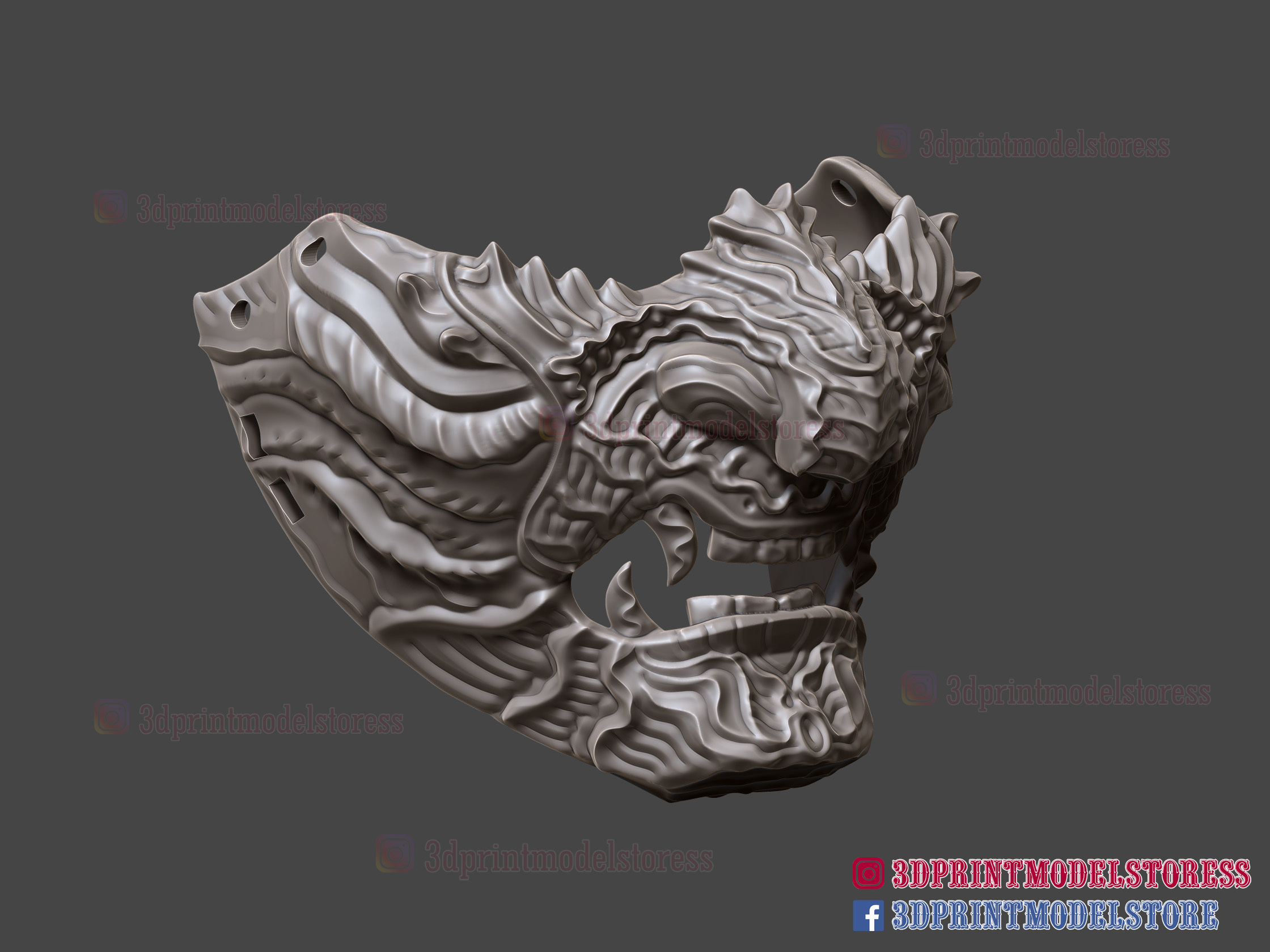 🗡️ Oni Samurai Ghost Mask・ 3D File for ・Cults