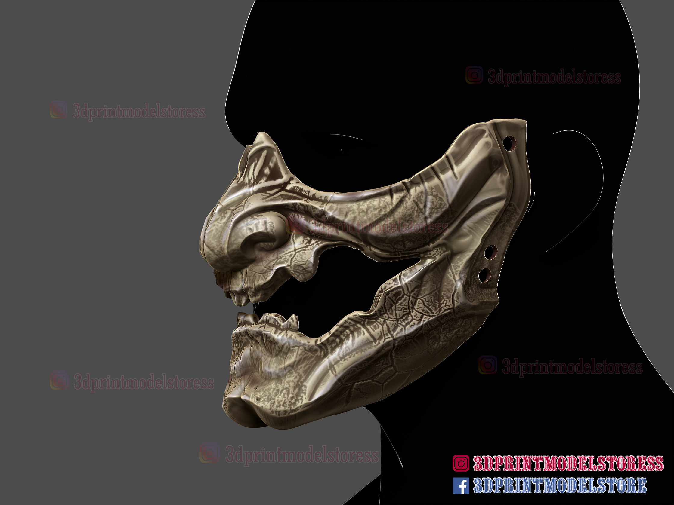 3D file Ghost of Tsushima Skeletal Vengeance Mask - Japanese Oni ...