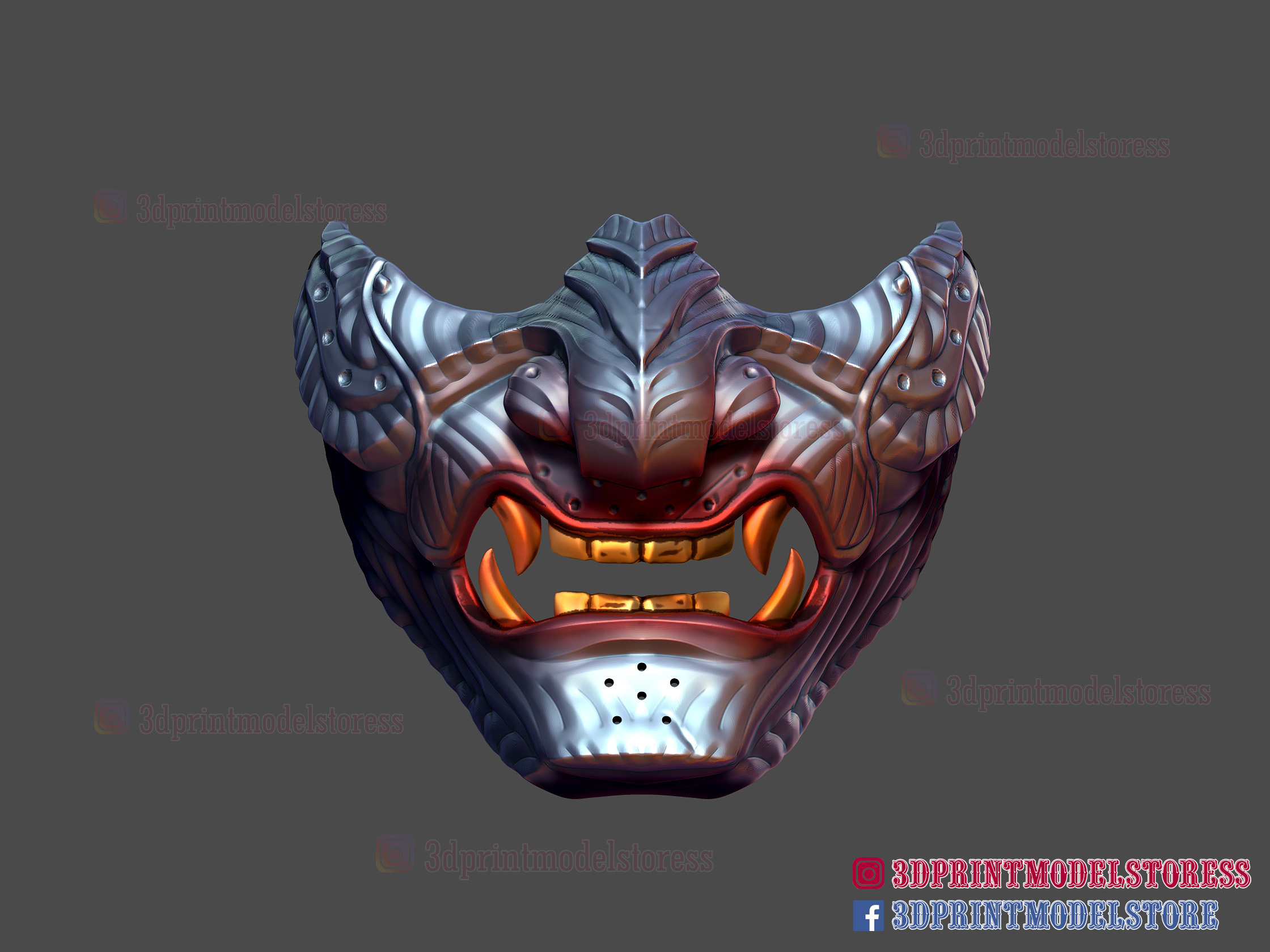 🗡️ Japanese Oni Samurai Ghost Mask - Ghost of Tsushima Cosplay Costume ...