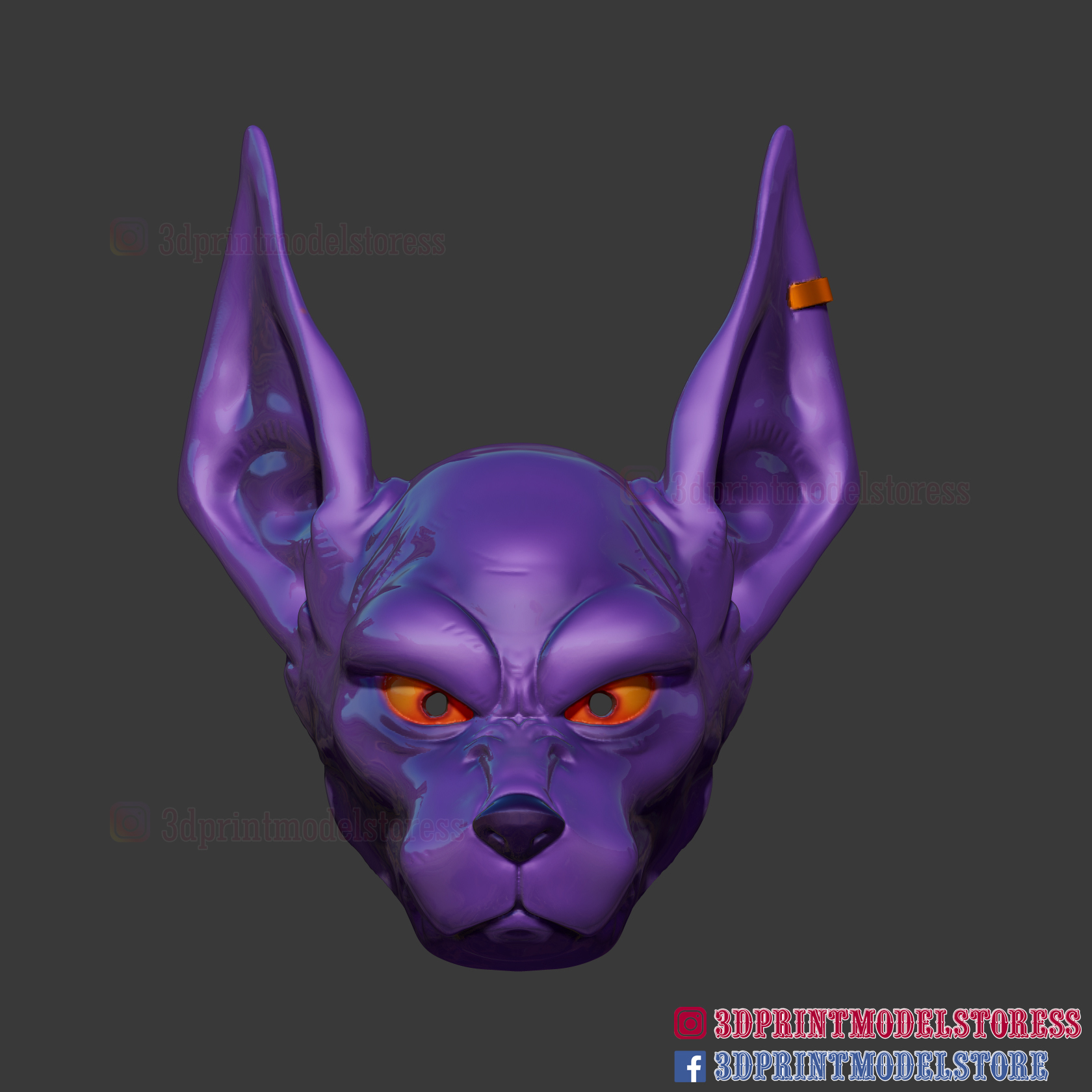 🪖 Beerus Mask Cosplay - Anubis Helmet STL・ 3D File for ・Cults