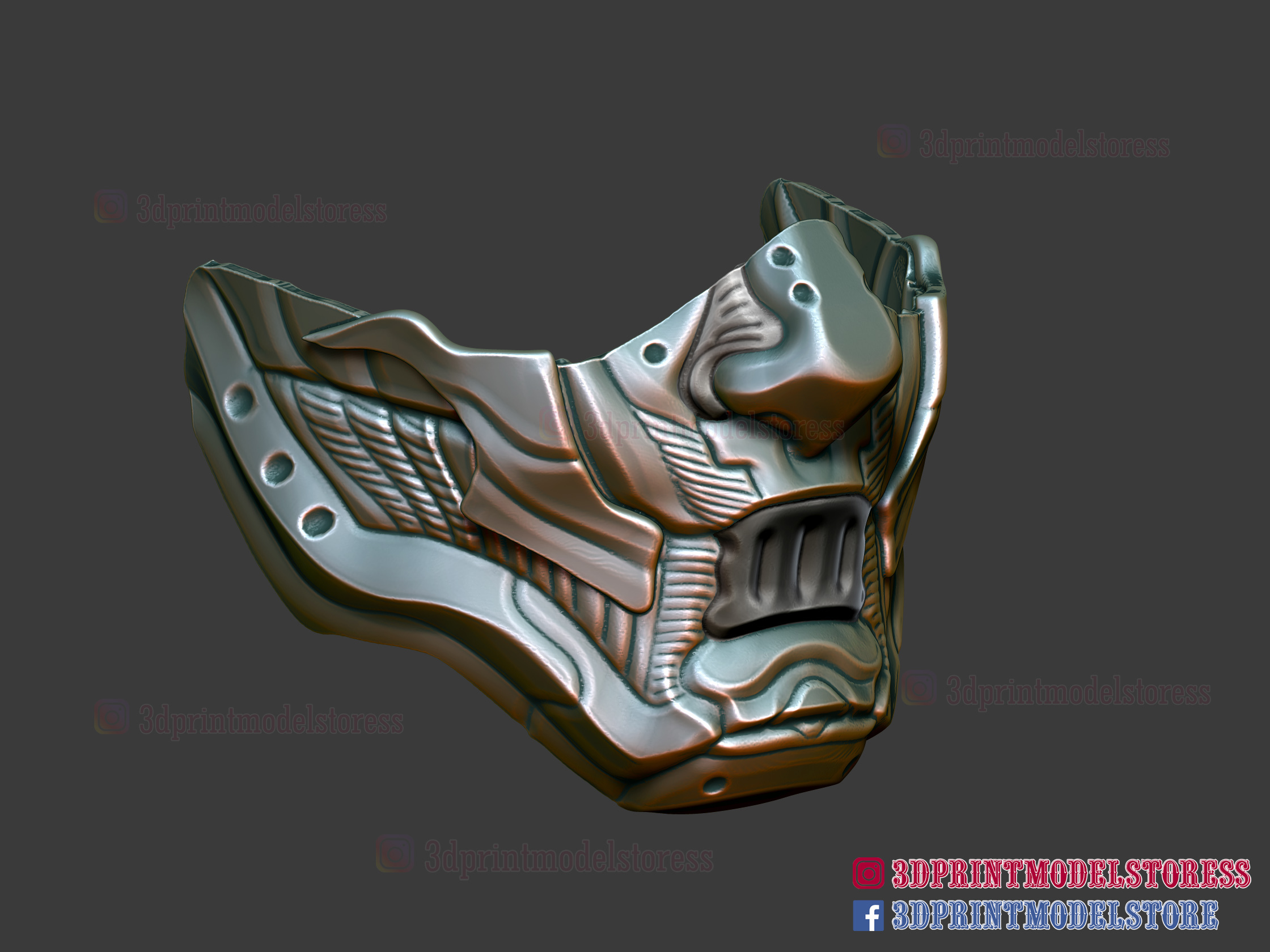 🤖 Cyberpunk Mask - Japanese Kitsune Cosplay・ 3D File for ・Cults