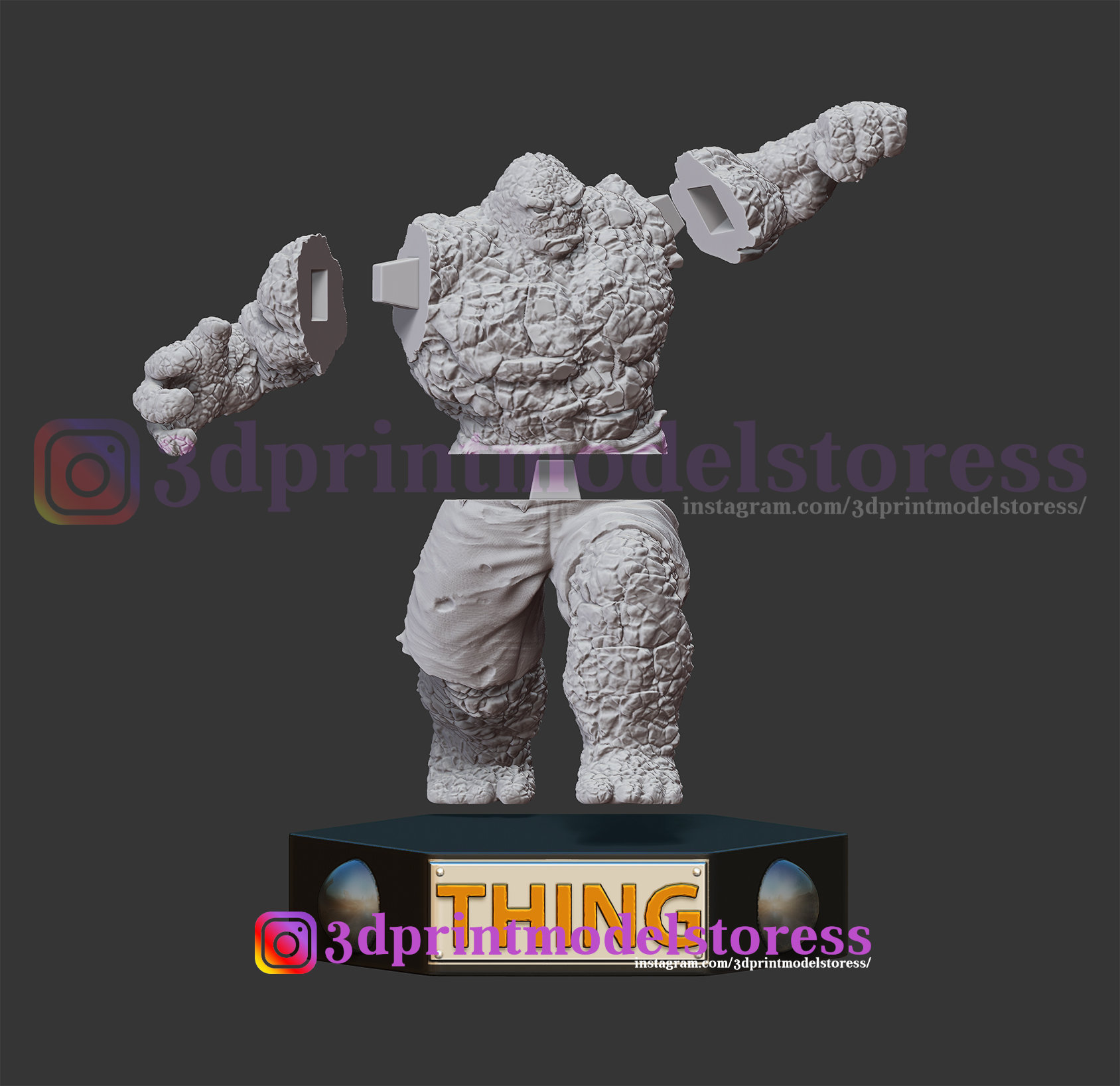 📁 Marvel Thing Fantastic Four - Statue 3D Printable STL File・ STL File ...