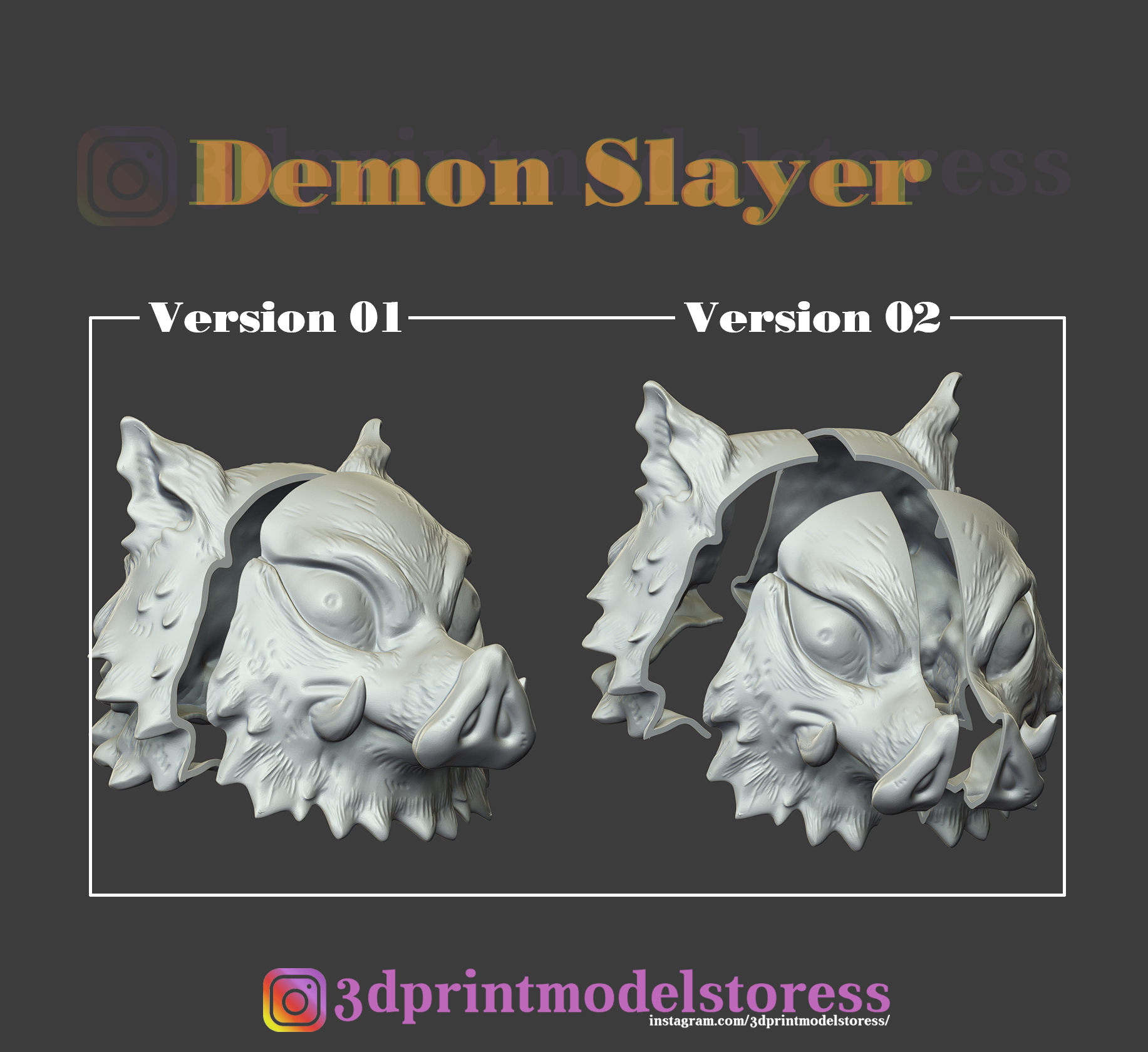 🪖 Demon Slayer Inosuke Mask Kimetsu no Yaiba Cosplay Helmet・Archivo 3D ...