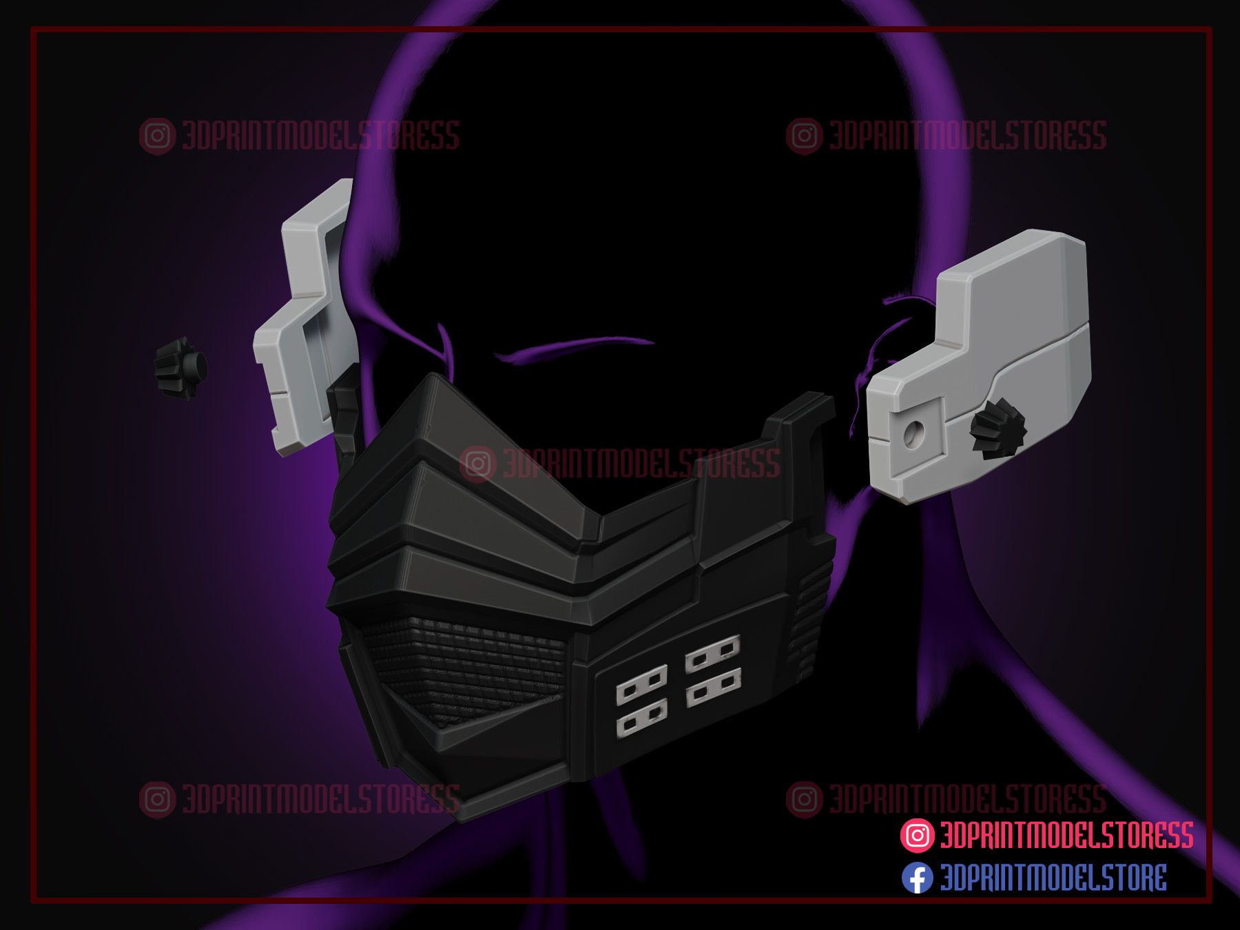 📁 Shinso Hitoshi Mask My Hero Academia - Artificial Vocal Cords STL ...