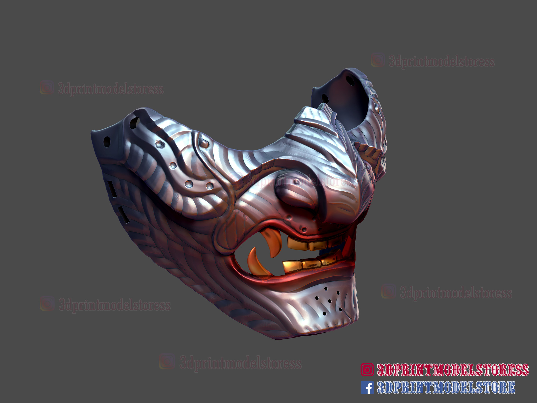 🗡️ Japanese Oni Samurai Ghost Mask - Ghost of Tsushima Cosplay Costume ...