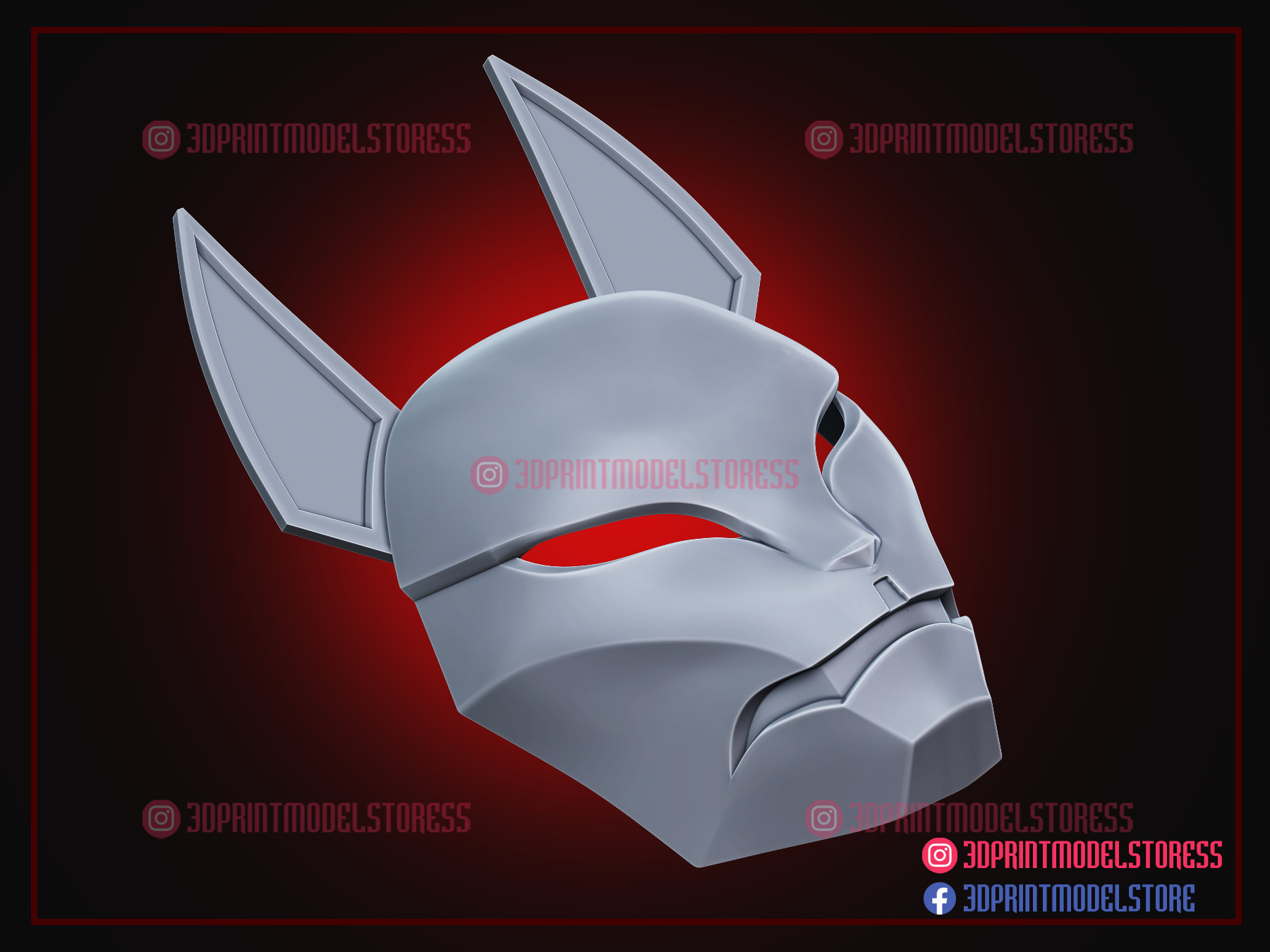 🎃 Aragami 2 Mask - Kitsune Mask for Cosplay - Halloween Costume・ 3D ...