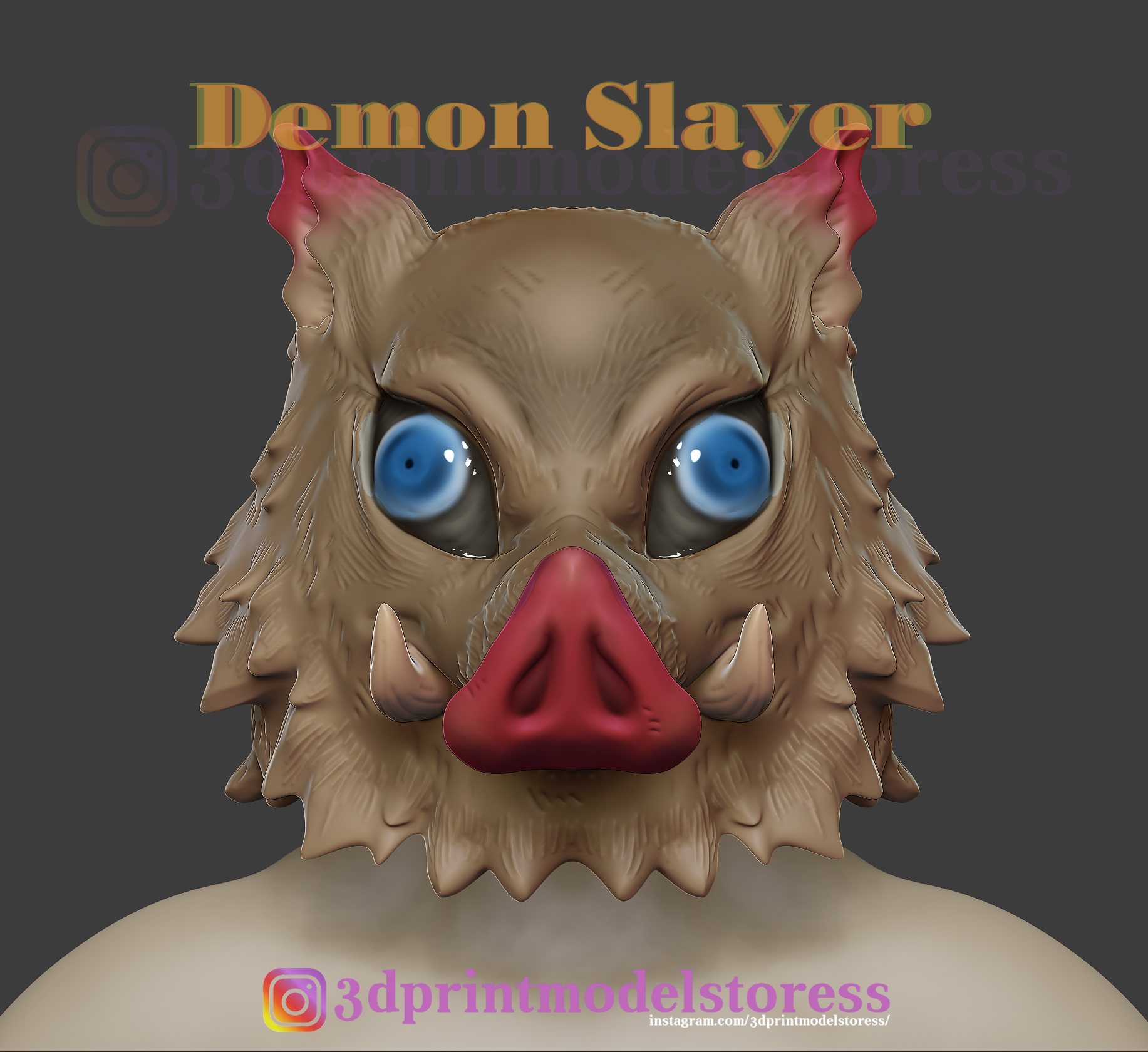 🪖 Demon Slayer Inosuke Mask Kimetsu no Yaiba Cosplay Helmet・ 3D File ...