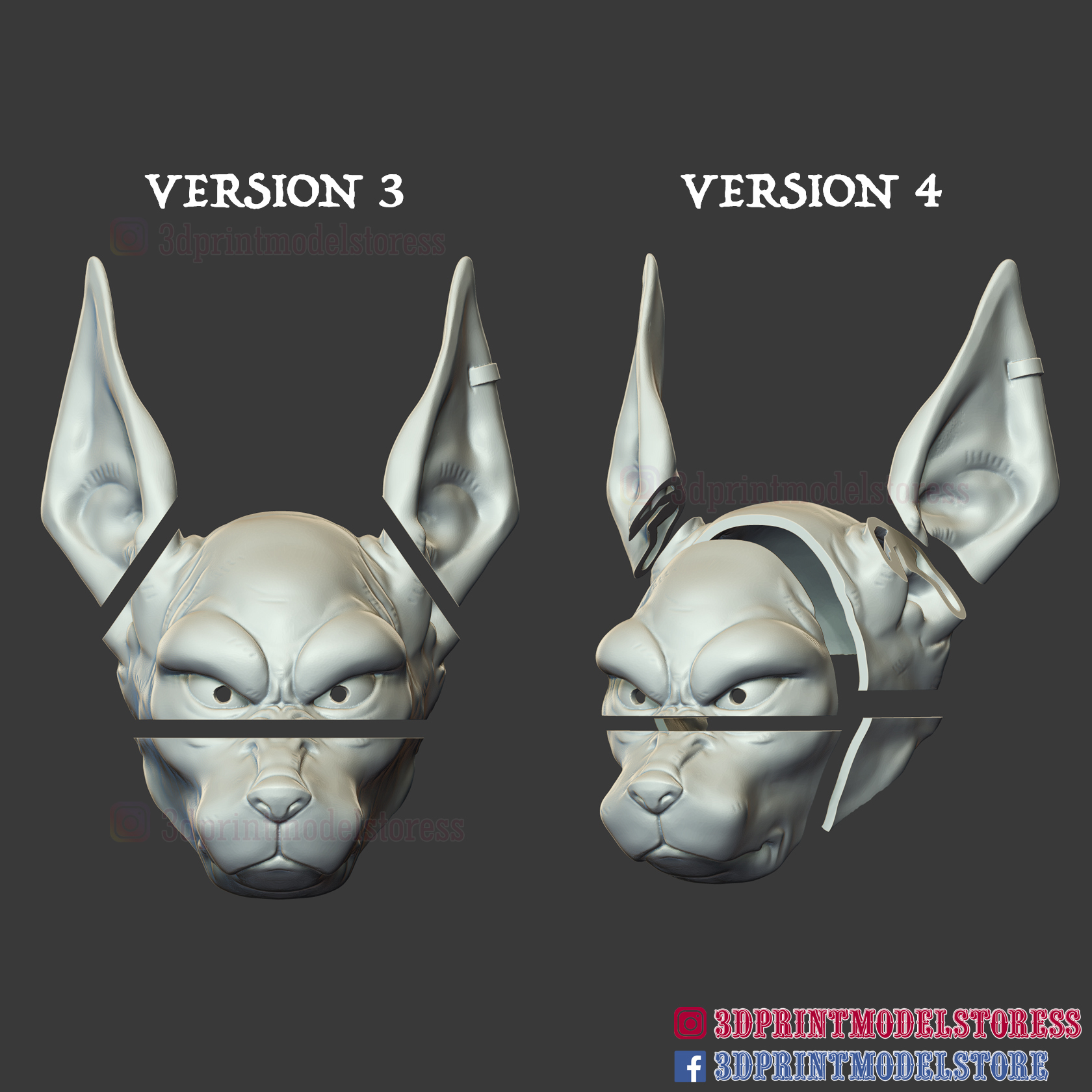 🪖 Beerus Mask Cosplay - Anubis Helmet STL・ 3D File for ・Cults
