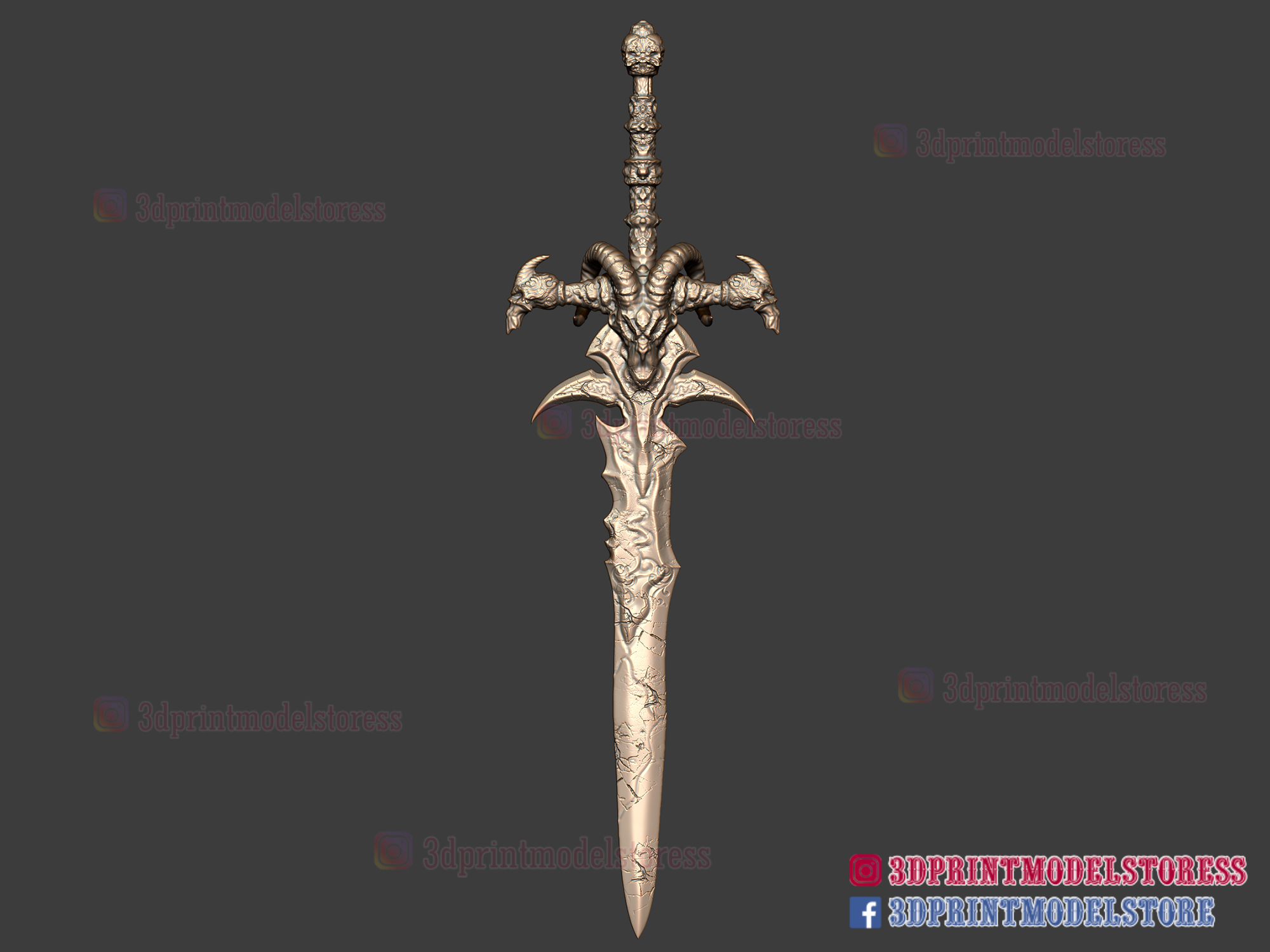 🤴 Frostmourne Lich King Sword Warcraft・ 3D File for ・Cults