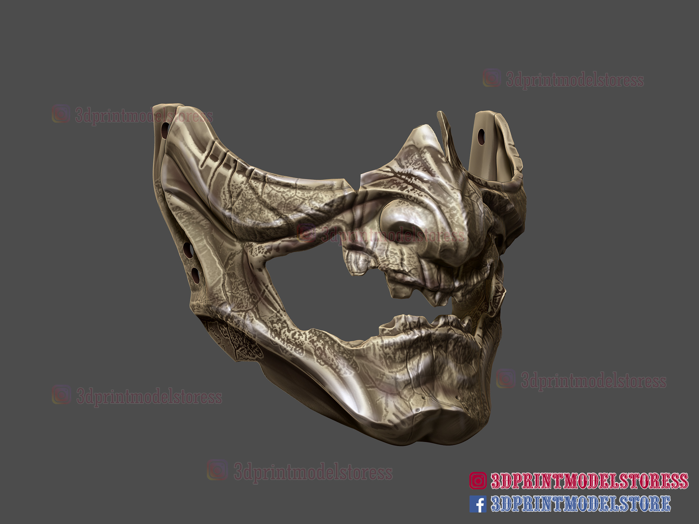 3D file Ghost of Tsushima Skeletal Vengeance Mask - Japanese Oni ...