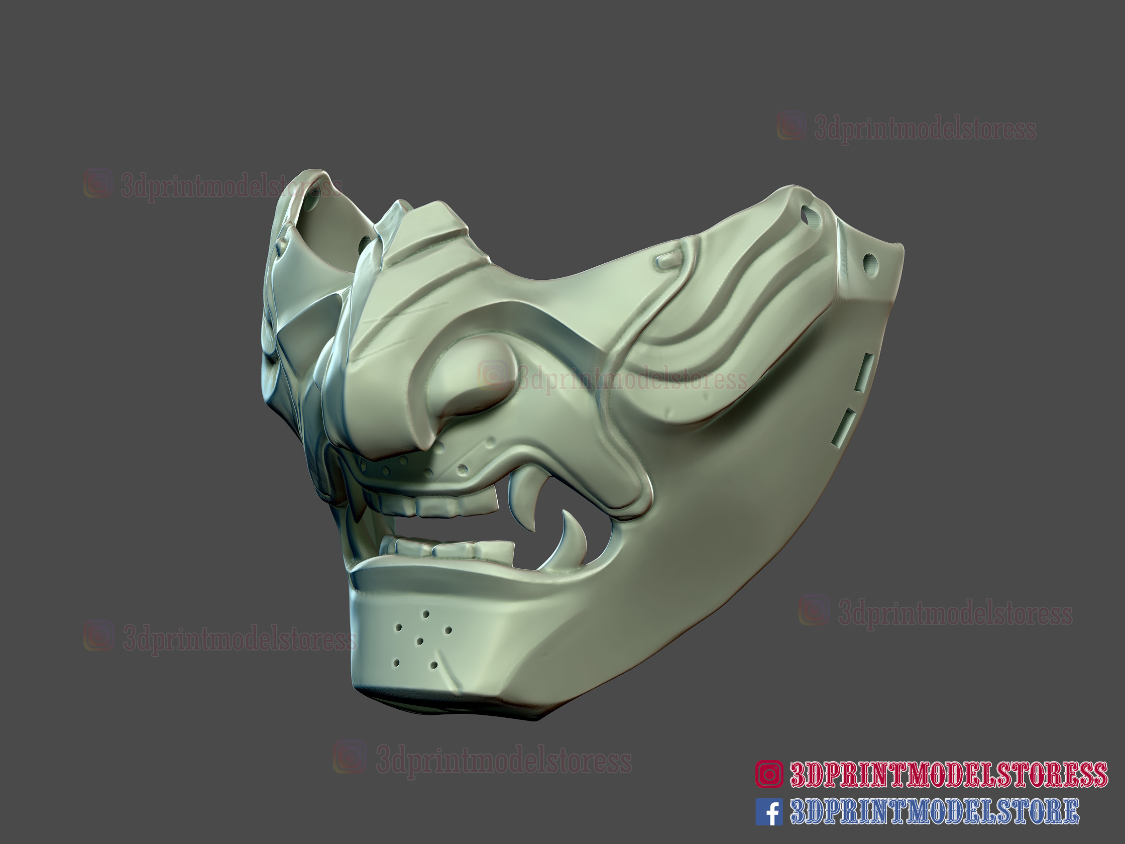 👻 Ghost of Tsushima - Oni Samurai Ghost Mask・ 3D File for ・Cults