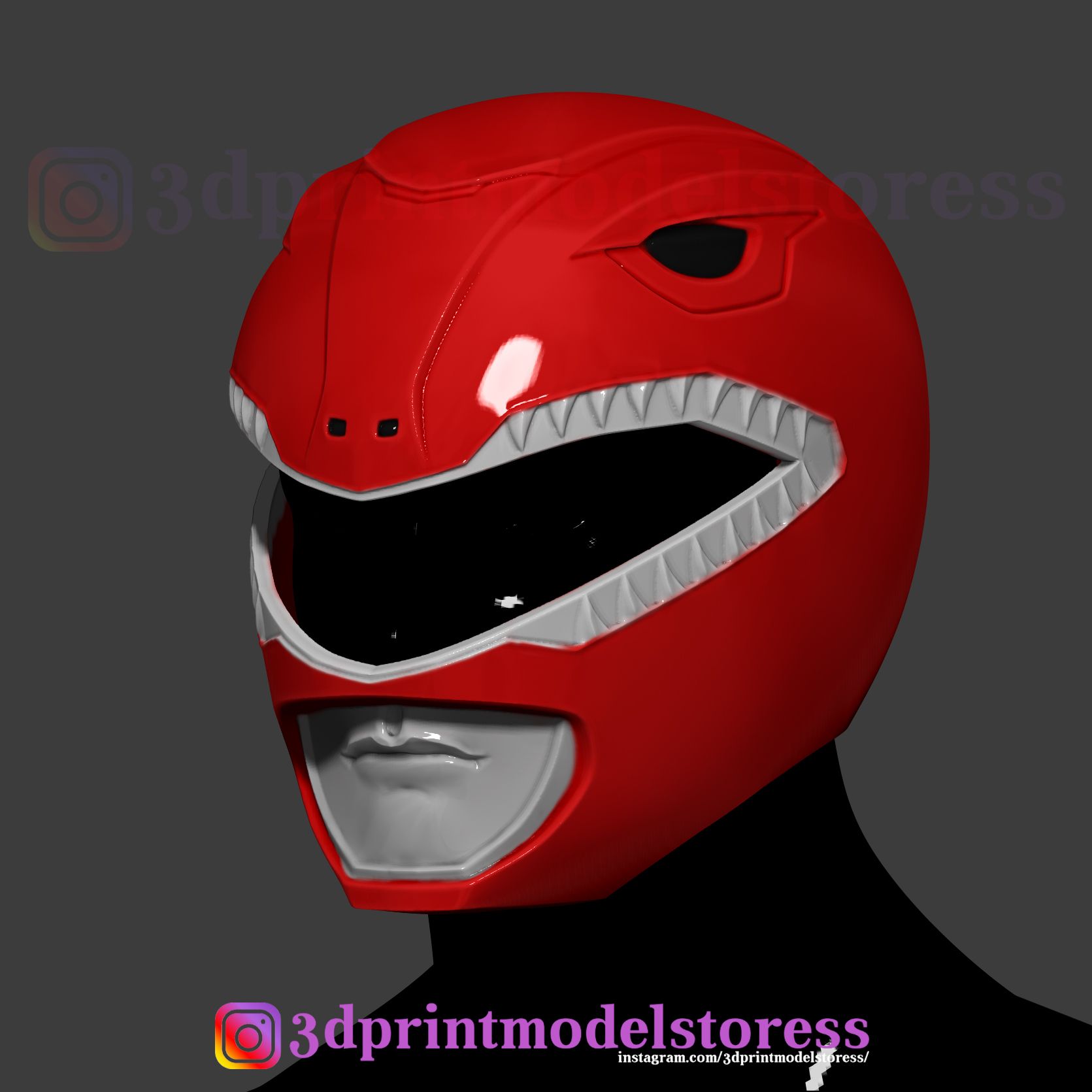 🪖 Red Ranger Mighty Morphin Power Ranger Helmet Cosplay STL File・ 3D ...