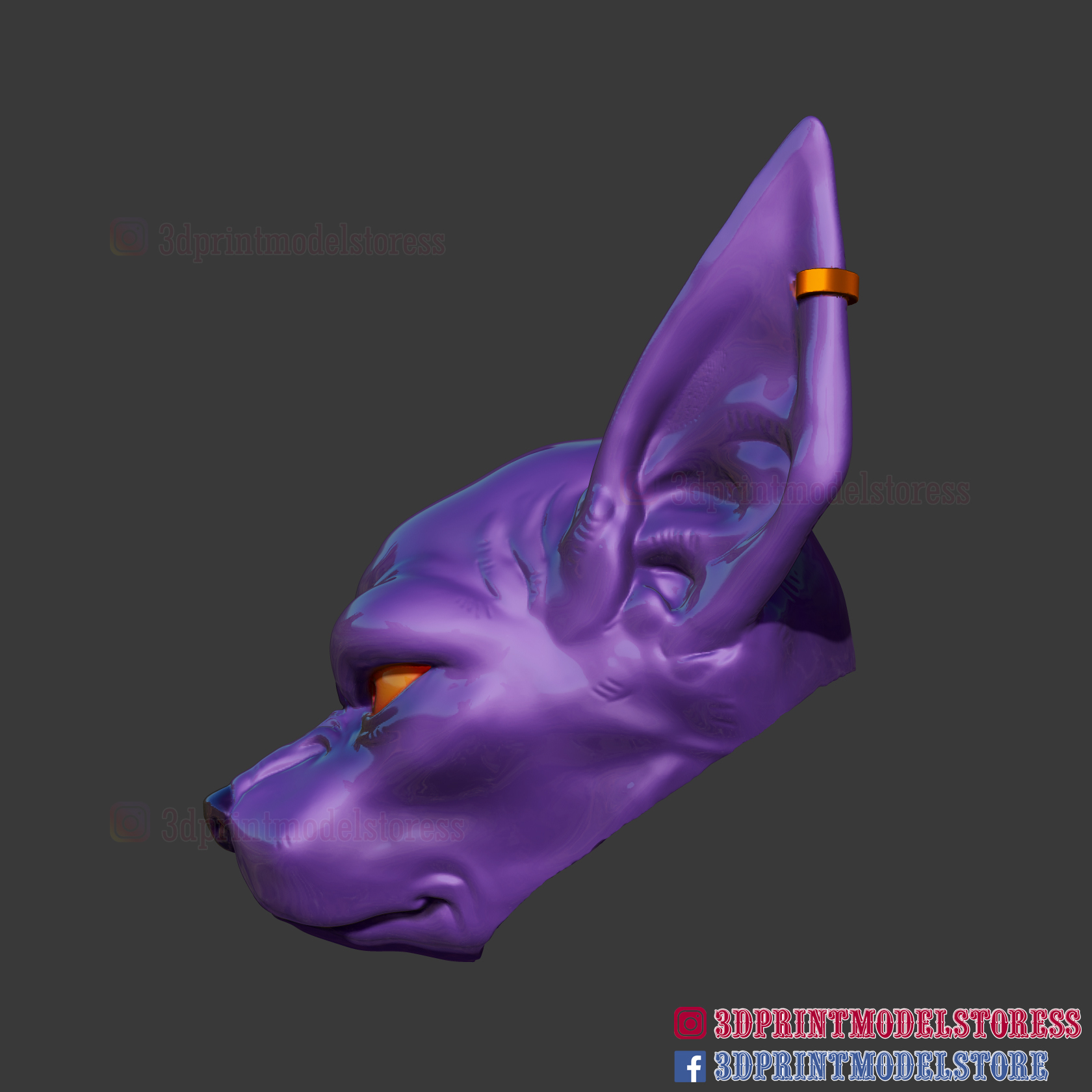 🪖 Beerus Mask Cosplay - Anubis Helmet STL・ 3D File for ・Cults