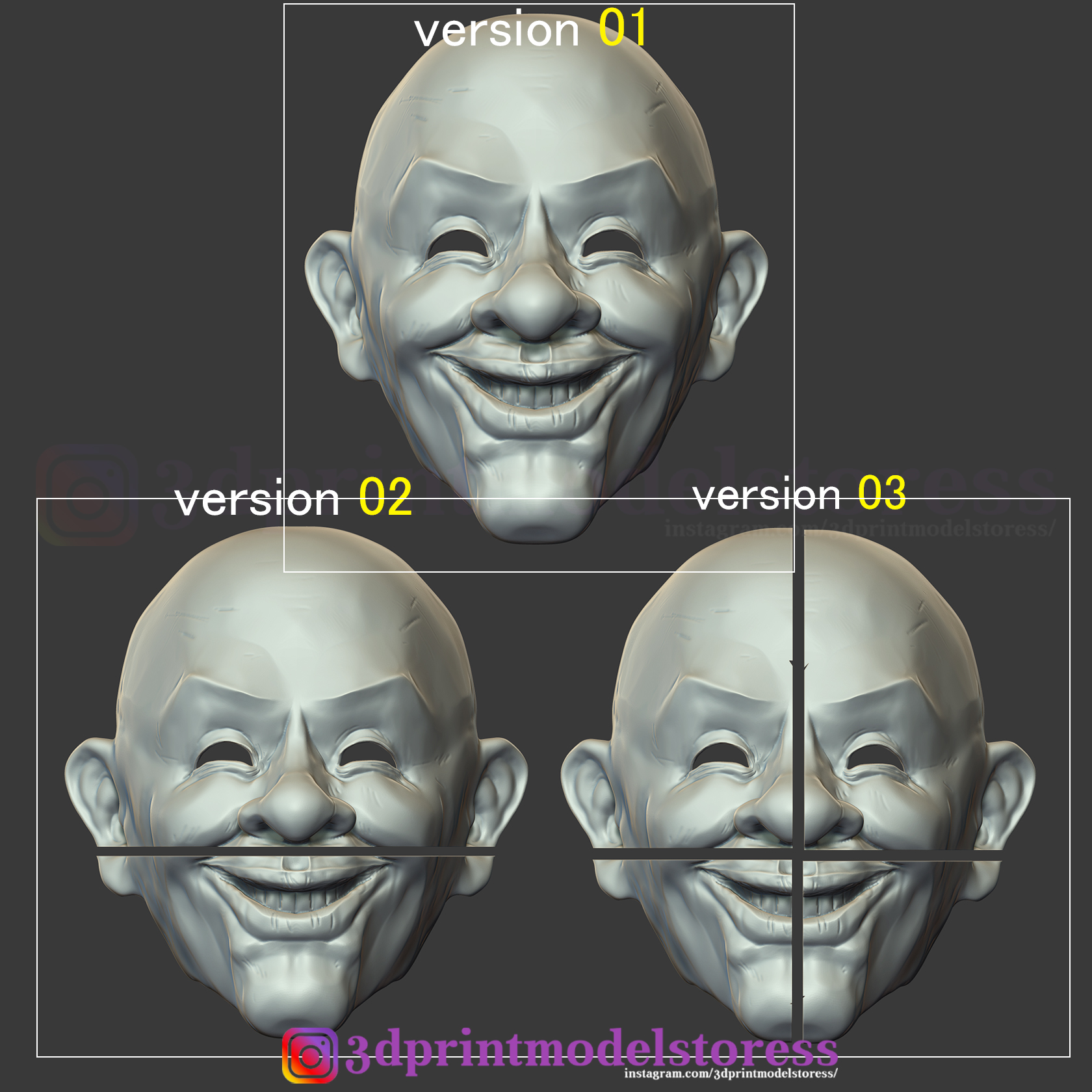 Файл 3D Henchmen Dark Knight Clown Joker Mask Costume Helmet 🤡 ・3D ...