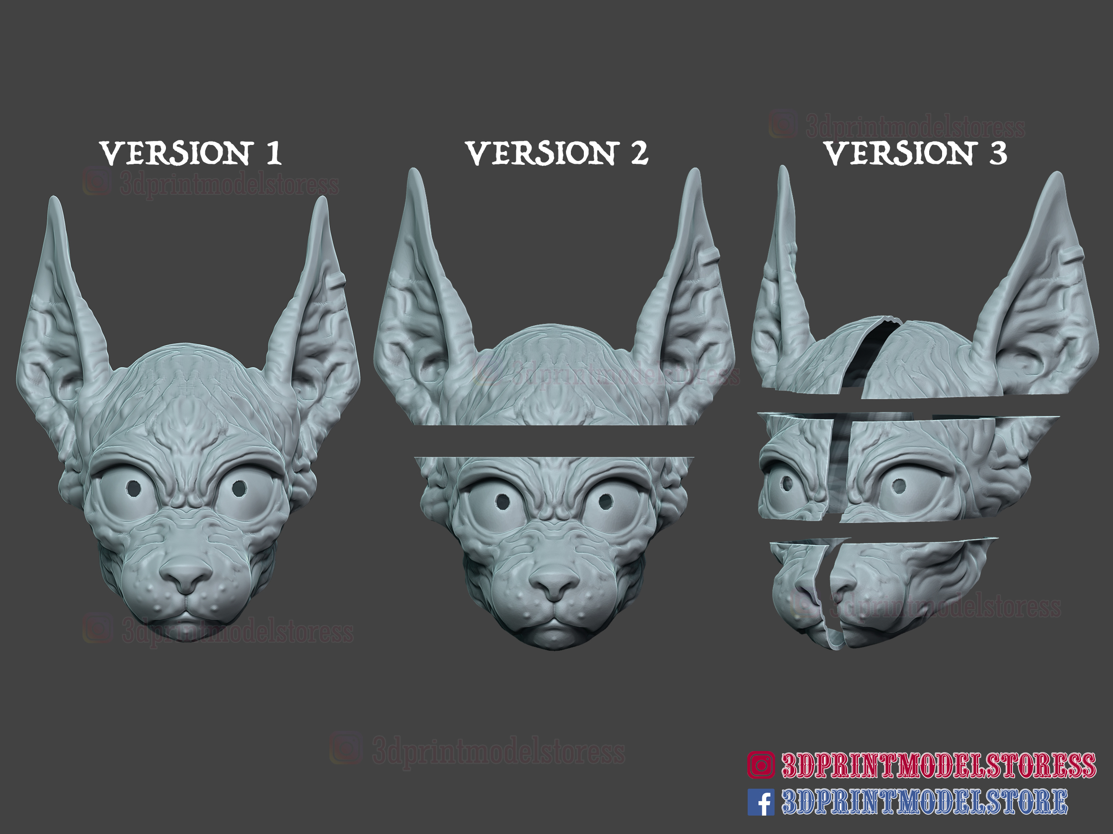 3D file Beerus Sphynx Cat Mask Halloween Cosplay Helmet for 3D Print ...