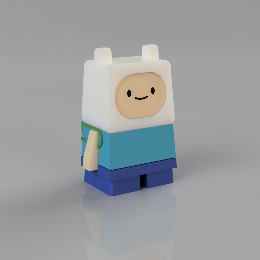 Free OBJ file Finn Adventure Time - cubic mini 🟪 ・3D printer design to ...