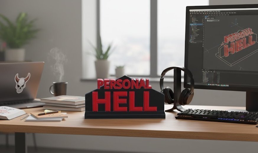 🏢 "PERSONAL HELL" Desk Sign - Funny Office Humor & Cubicle Decor・ STL ...