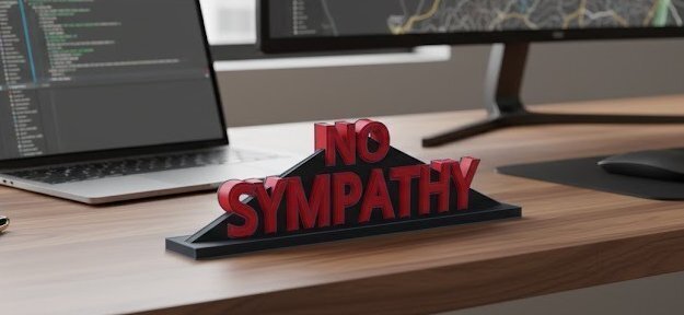 🏢 "NO SYMPATHY" - Brutalist Desk Sign & Sarcastic Office Nameplate・ STL ...