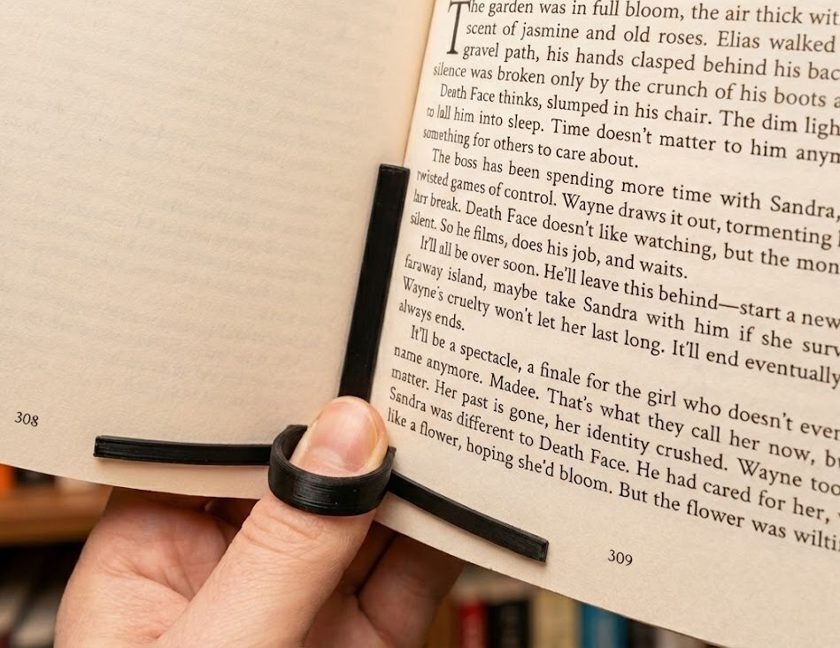 📄 One-Handed Page Master - Ergonomic Thumb Book Holder with Page ...