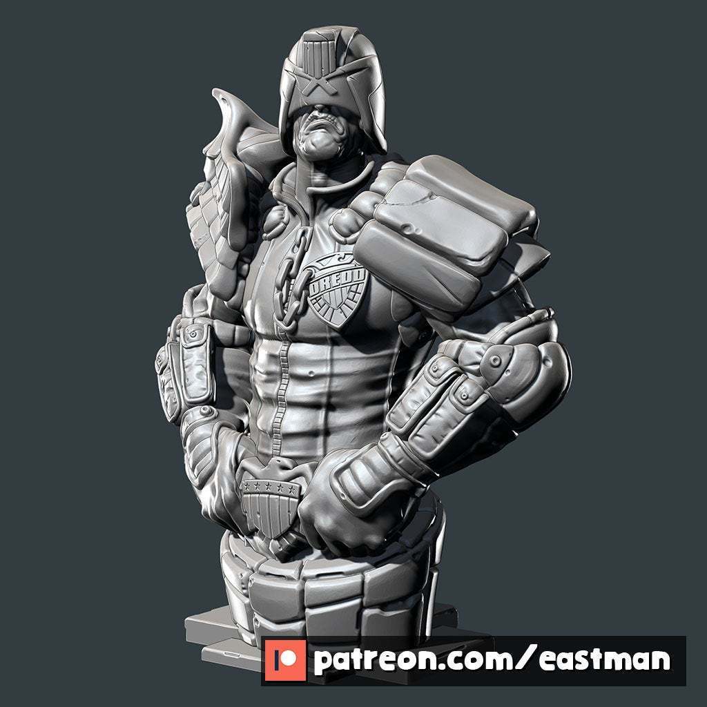🧑‍⚖️ Judge Dredd Fan Art ・free Stl File For ・cults