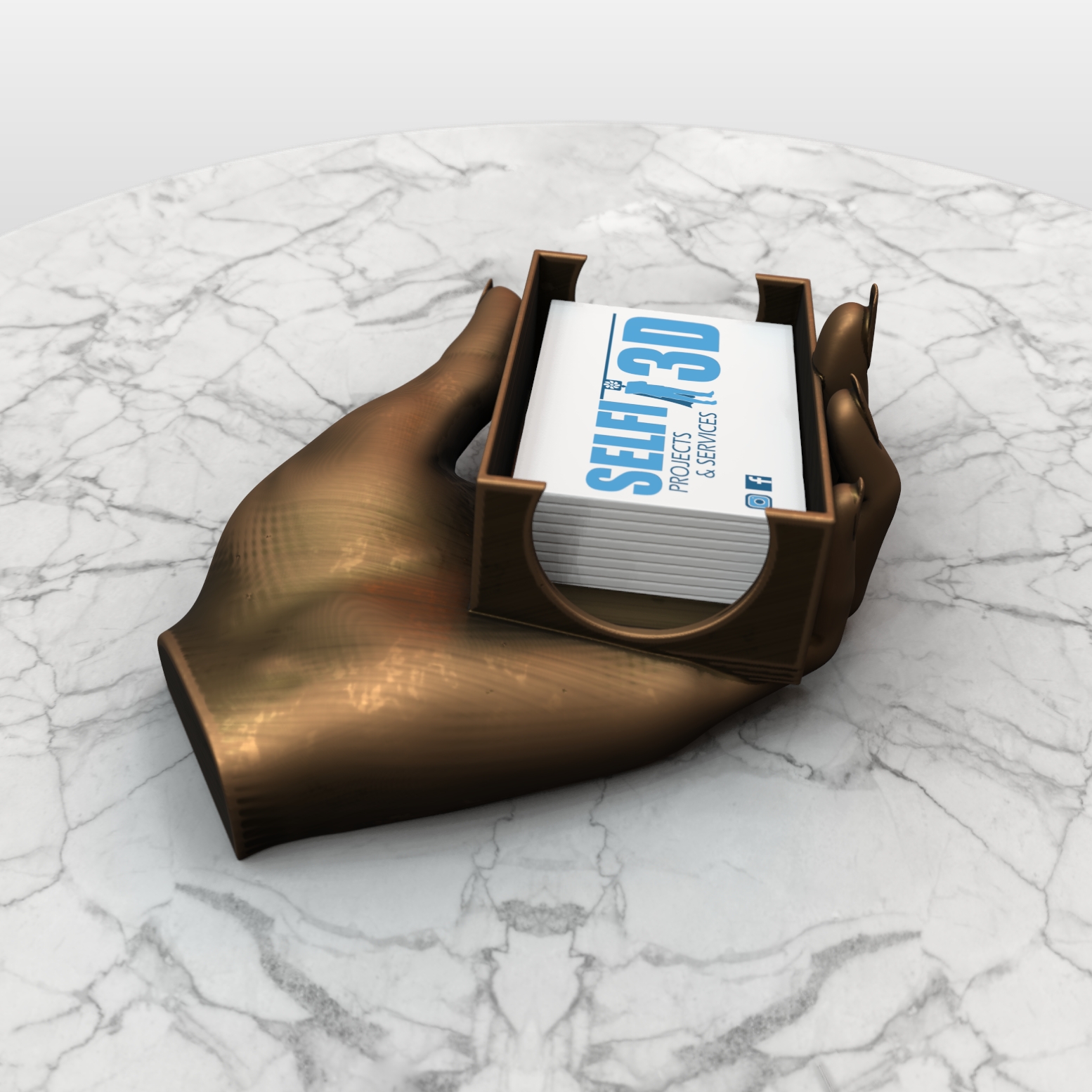 OBJ file Hand Card holder ・3D printable design to download・Cults