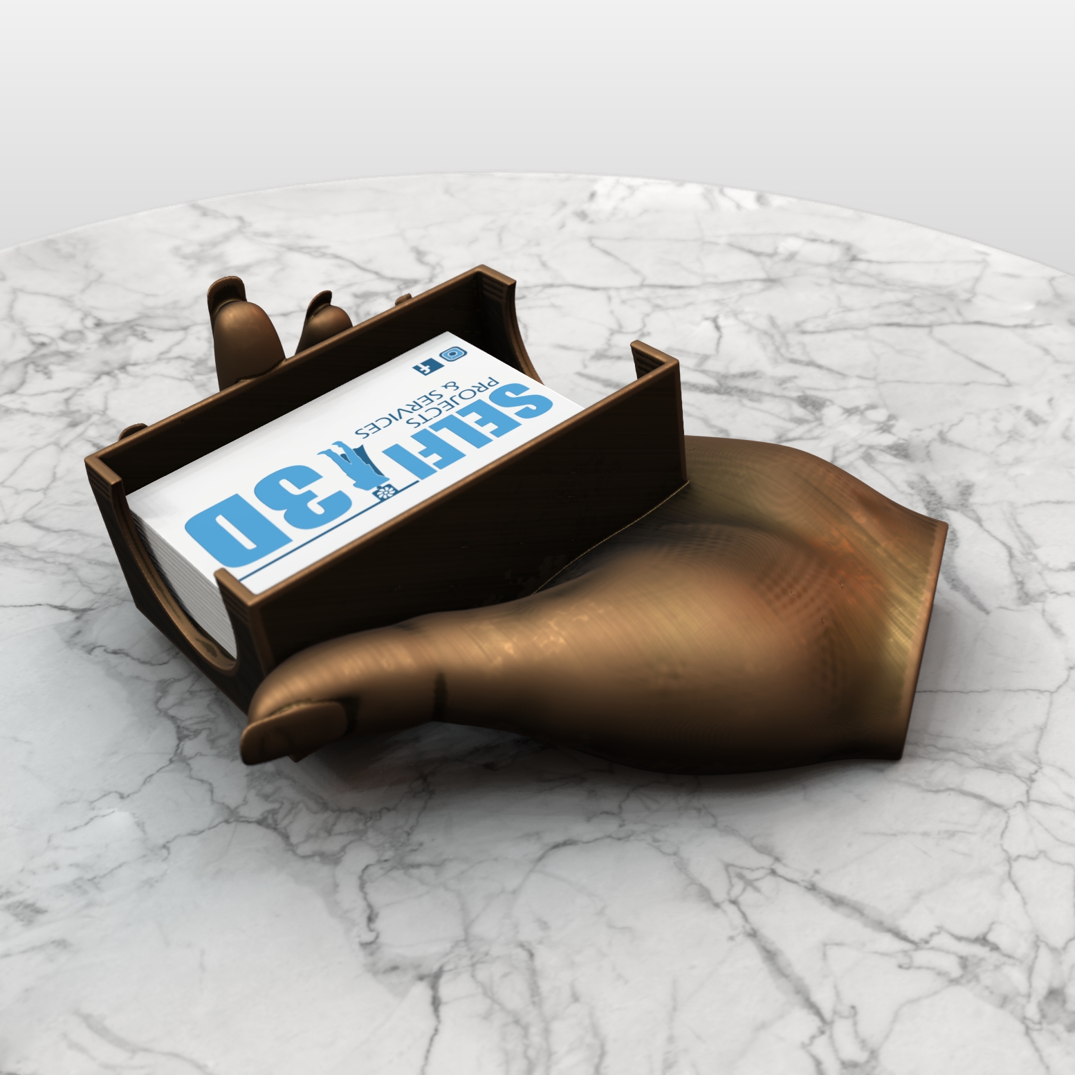 OBJ file Hand Card holder ・3D printable design to download・Cults