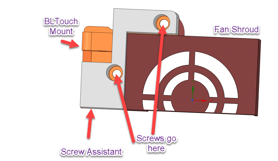 🧞‍♂️ Creality Fan Shroud Screw Assistant・Free STL File for ・Cults