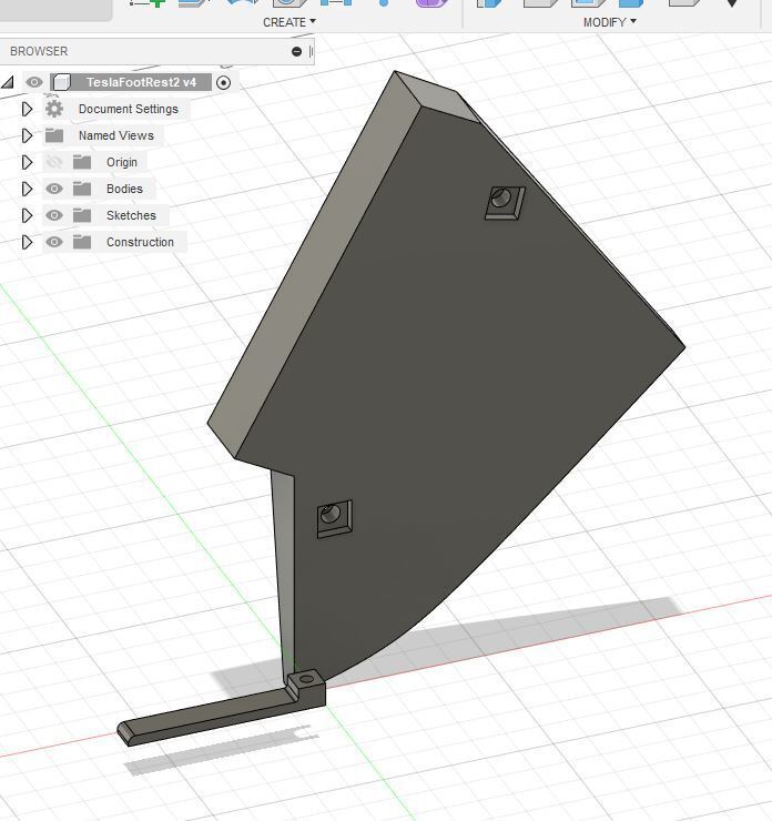 🦶 Tesla Model 3 RHD Foot Rest・Free STL File for ・Cults