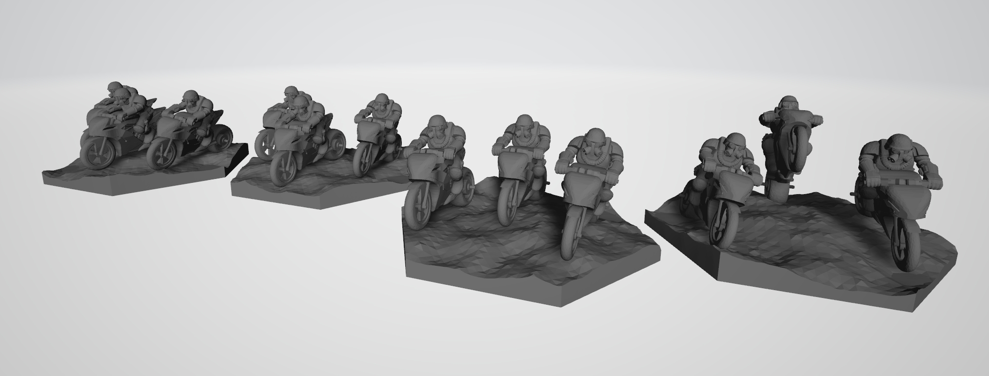 🏍️ Battletech Motorized Infantry Motorbikes・Free STL File for ・Cults