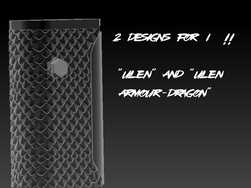 👽 Squonk Mech Mod "Ulen" and "Ulen Armour-Dragon".・ STL File for ・Cults