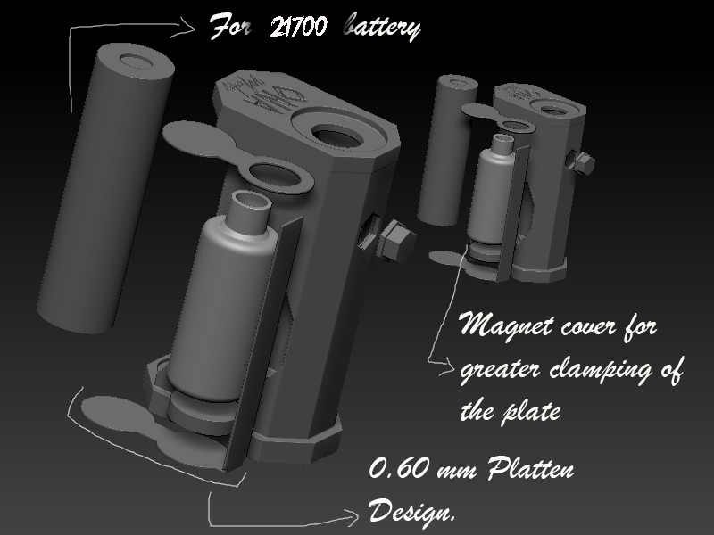 OBJ file SQUONK MECH MOD "MEHN" 21700 VERSION. "SIMPLE MARBLE" EDITION ...