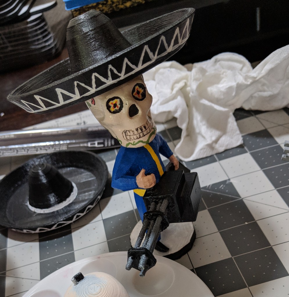 😵 Fallout Bobble Head(Day of the Dead Edition)・Free 3D File for ・Cults