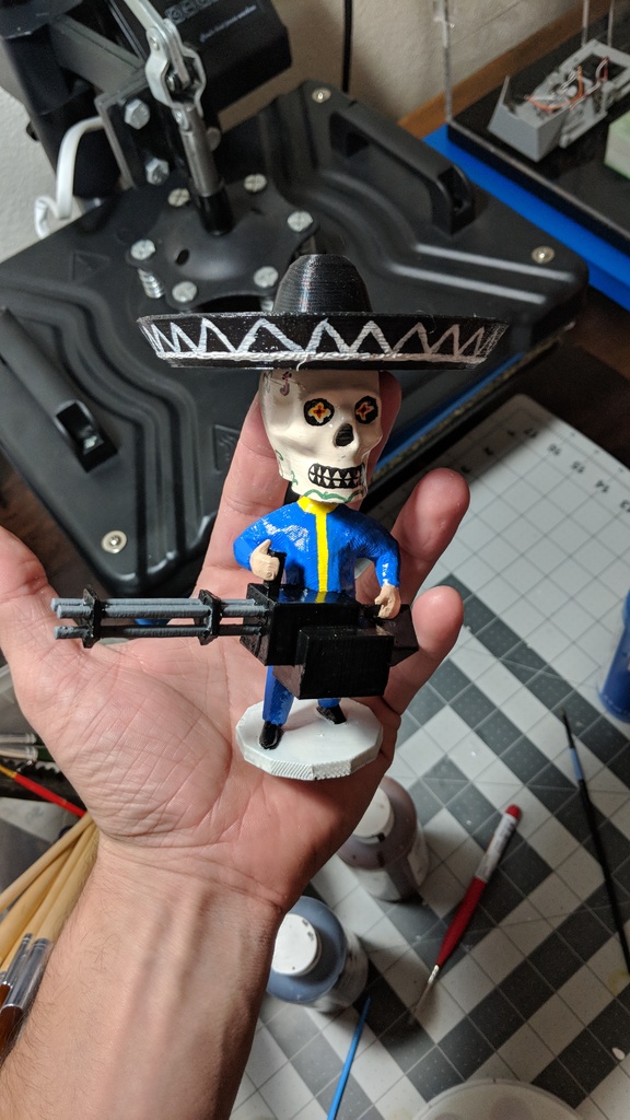 😵 Fallout Bobble Head(Day of the Dead Edition)・Free 3D File for ・Cults