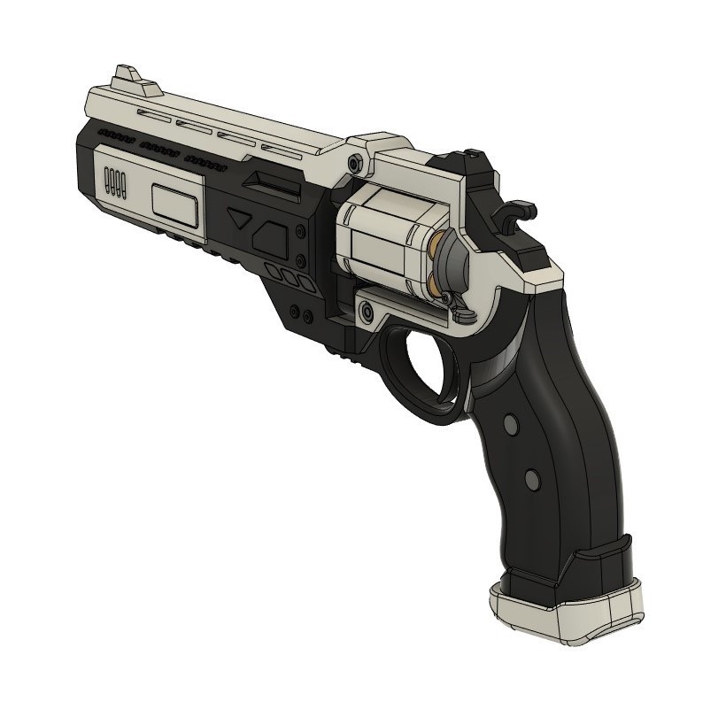 STL file Futuristic revolver gun 🔫 ・3D printing model to download・Cults