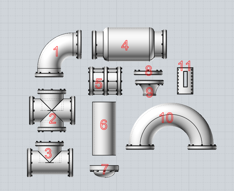 🧞‍♂️ Industrial piping set A・Free STL File for ・Cults