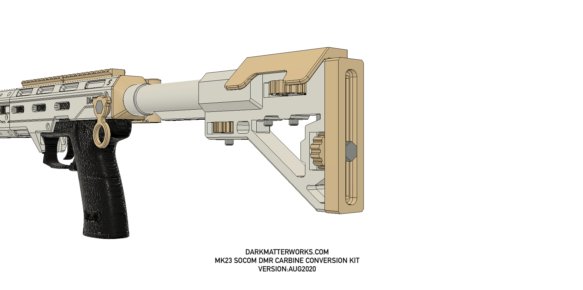 3D file MK23 SOCOM DMR Carbine conversion kit AIRSOFT Tokyo Marui/ASG 🔫 ...