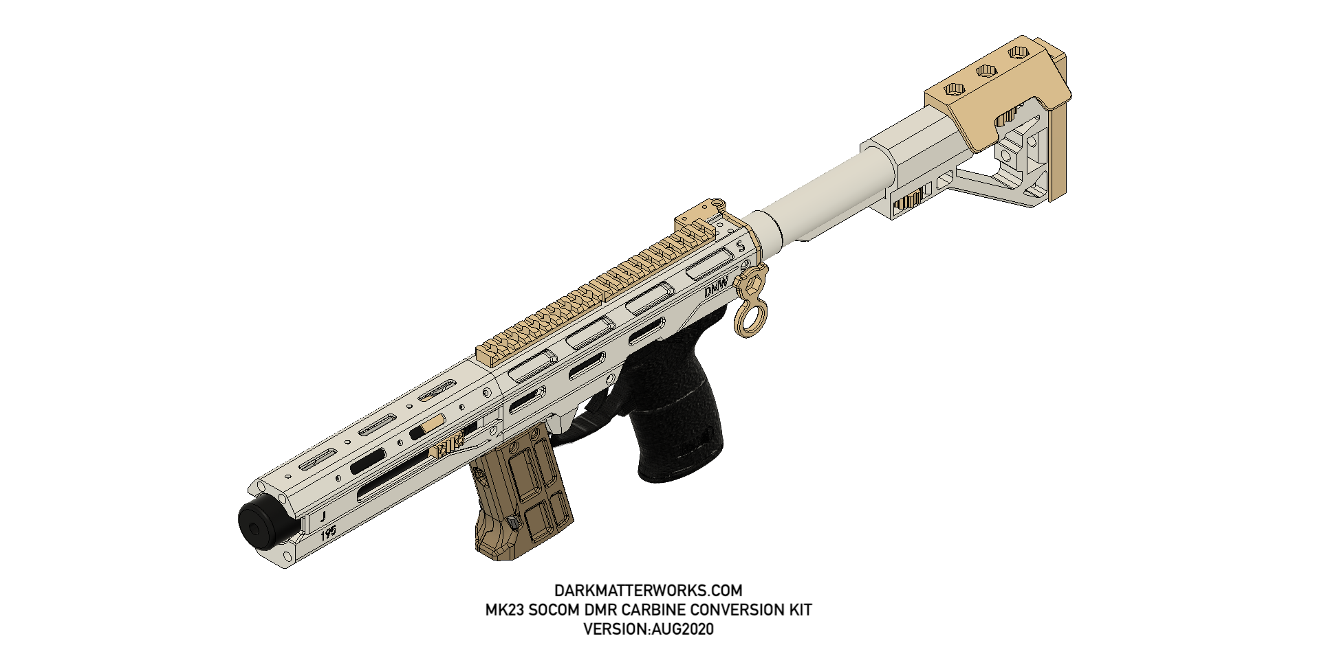 3D file MK23 SOCOM DMR Carbine conversion kit AIRSOFT Tokyo Marui/ASG 🔫 ...