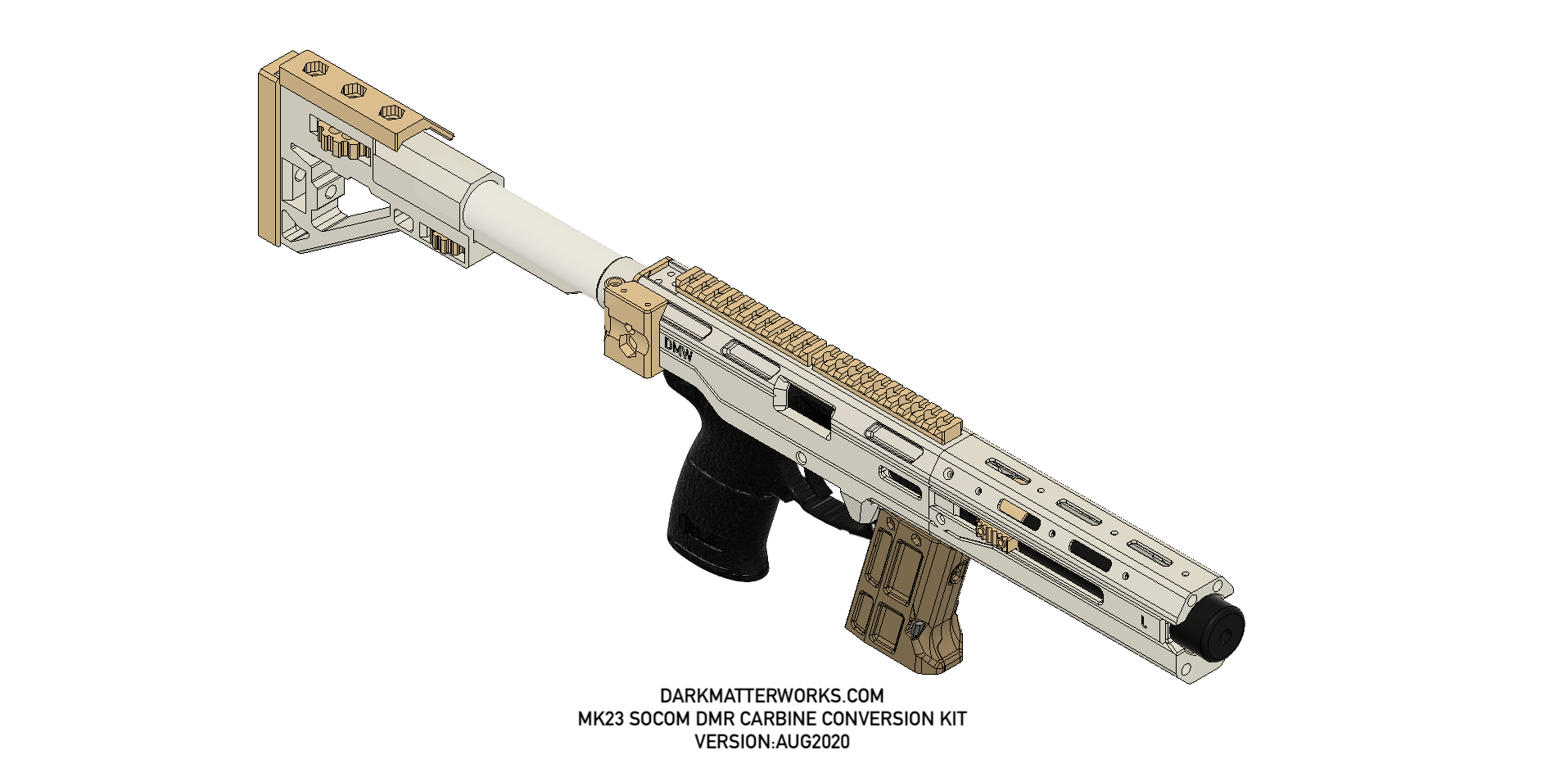3D file MK23 SOCOM DMR Carbine conversion kit AIRSOFT Tokyo Marui/ASG 🔫 ...