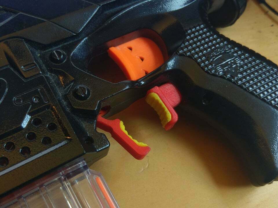 STL file Nerf Stryfe Mag Release + Motor Trigger 🎲 ・3D print design to ...