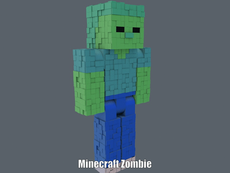 🧟 Minecraft Zombie (Easy print and Easy Assembly)・ STL File for 3D ...