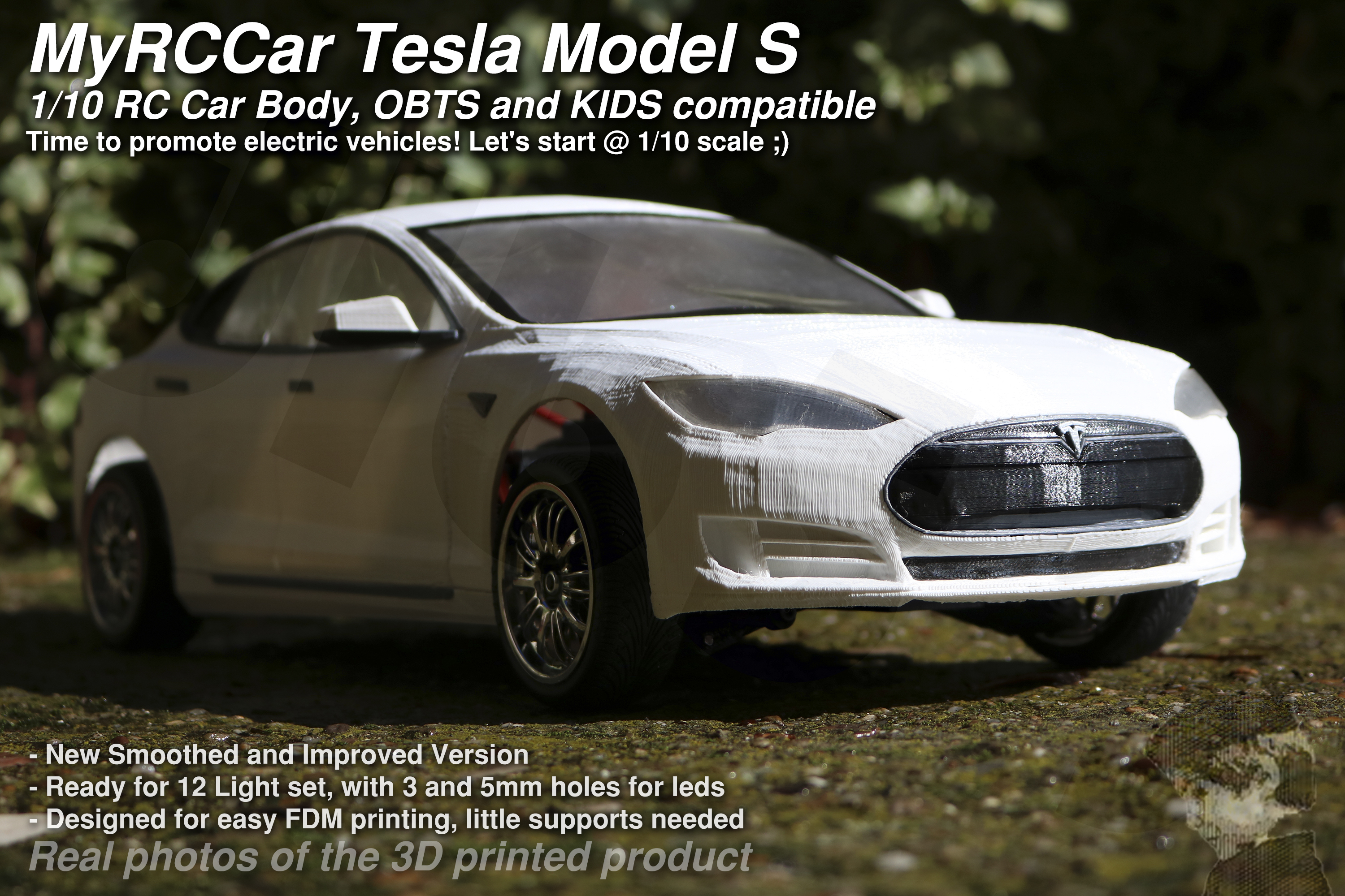 🚗 MyRCCar 1/10 Tesla Model-S RC Car Body revisited. Smoothed and ...