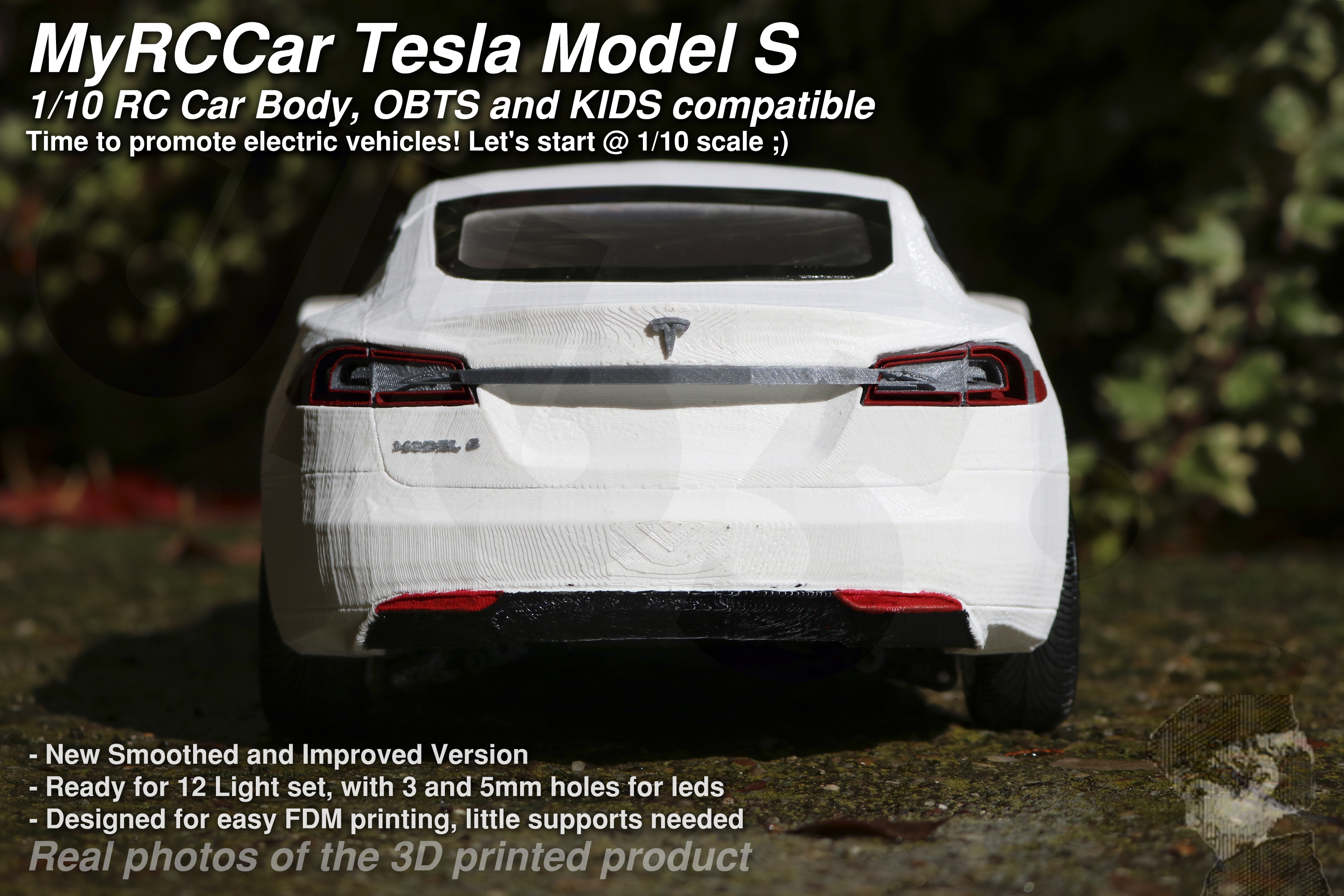 🚗 MyRCCar 1/10 Tesla Model-S RC Car Body revisited. Smoothed and ...