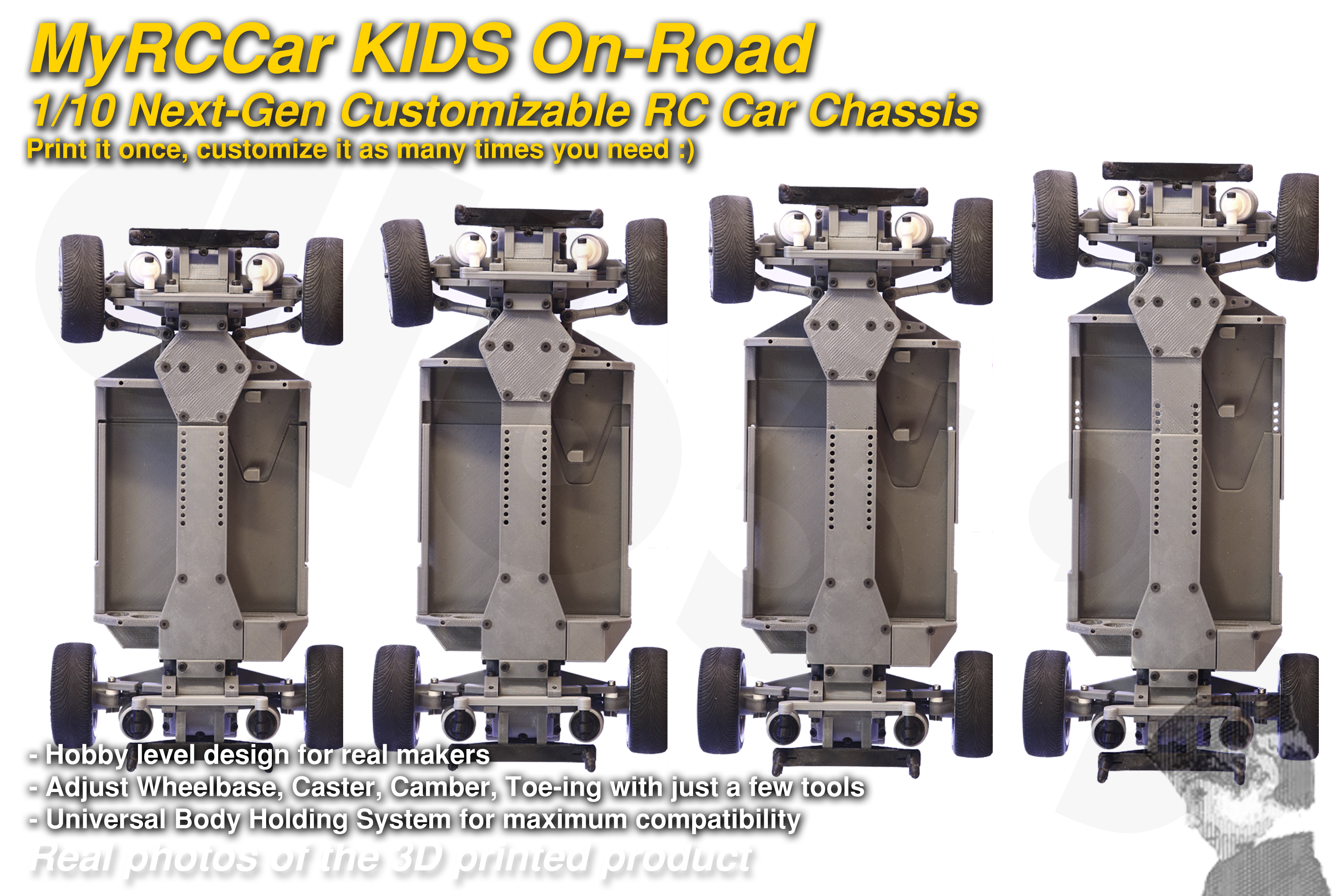 🚗 MyRCCar KIDS On-Road, 1/10 Next-Gen Customizable RC Car Chassis・ 3D ...