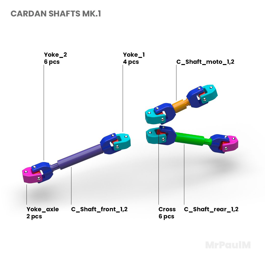 🚚 Cardan shafts MK.1・Free STL File for ・Cults