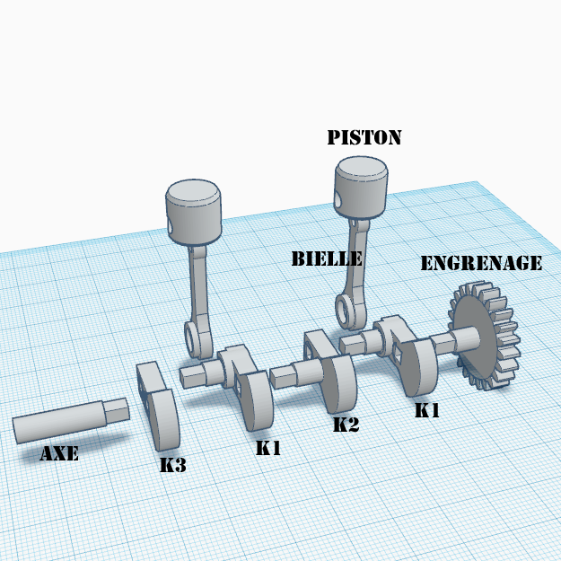 👽 In-line 4T multi-cylinder engine kit・Free STL File for ・Cults