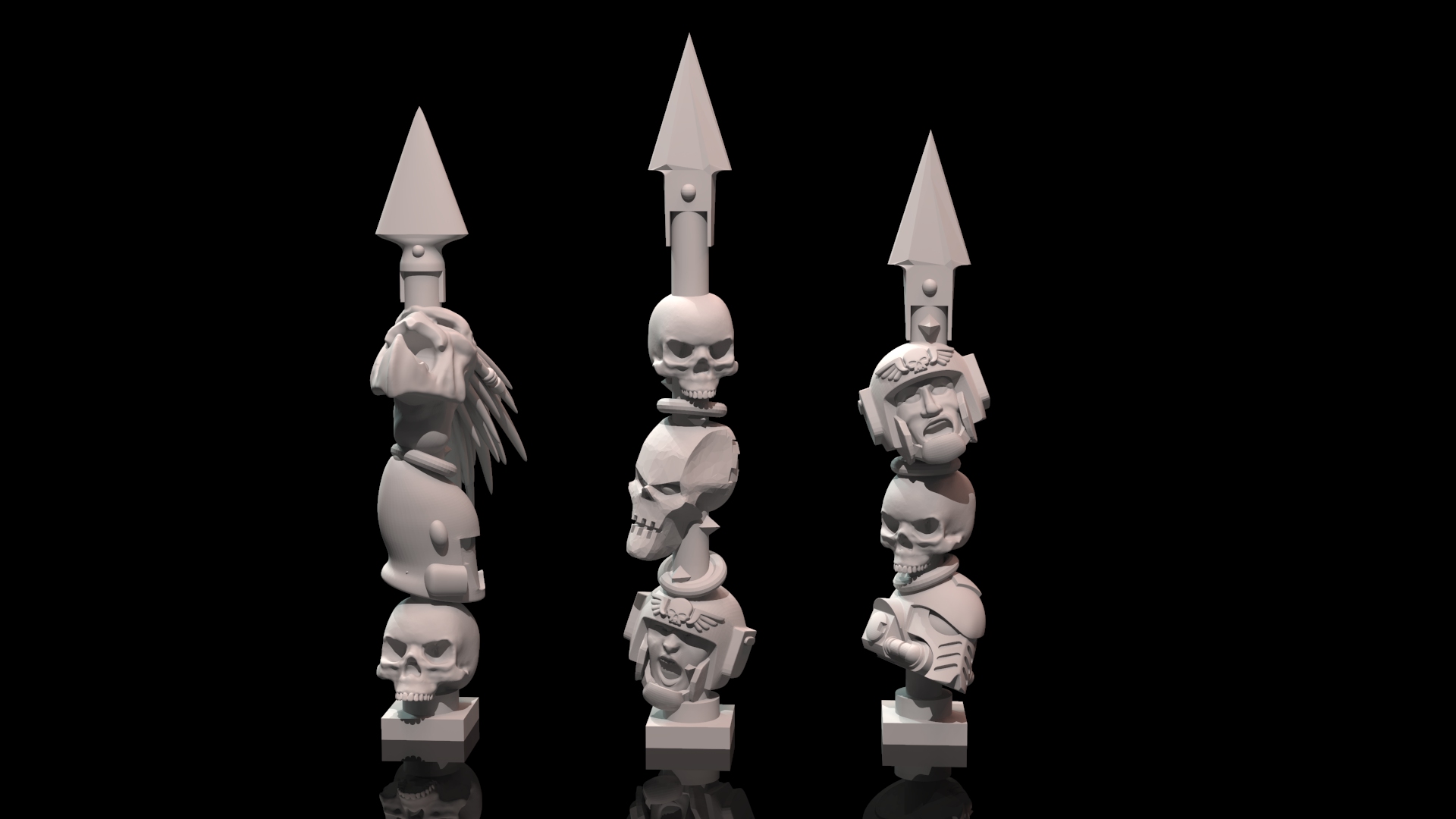 免费 STL 文件 In Midnight Clad - Pointy Stick with Heads 👽 ・可下载模板和 3D 打印・Cults