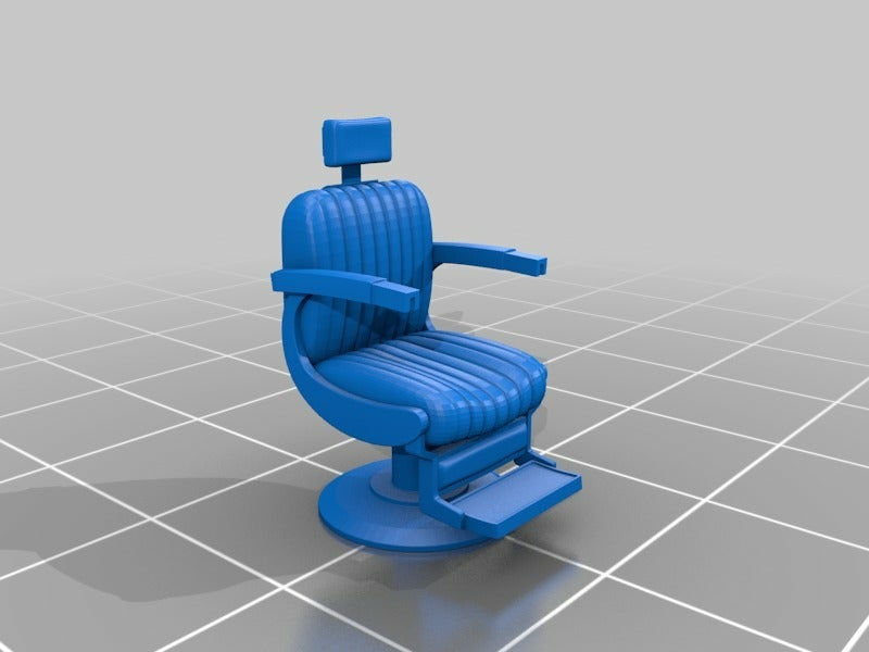 🪑 1-87 Barbers chair HO scale・Free STL File for ・Cults